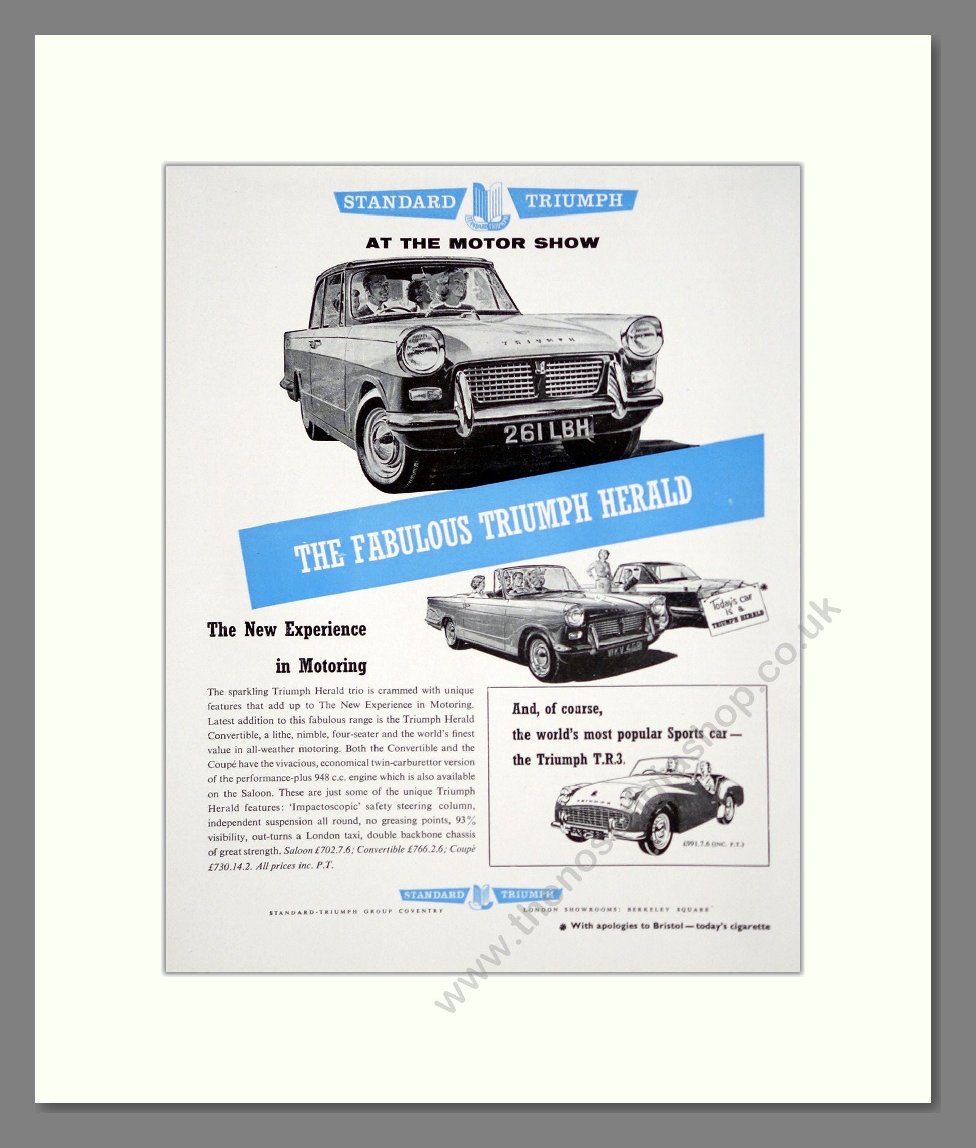 Triumph - Herald. Vintage Advert 1960 (ref AD61432) – The Nostalgia Shop