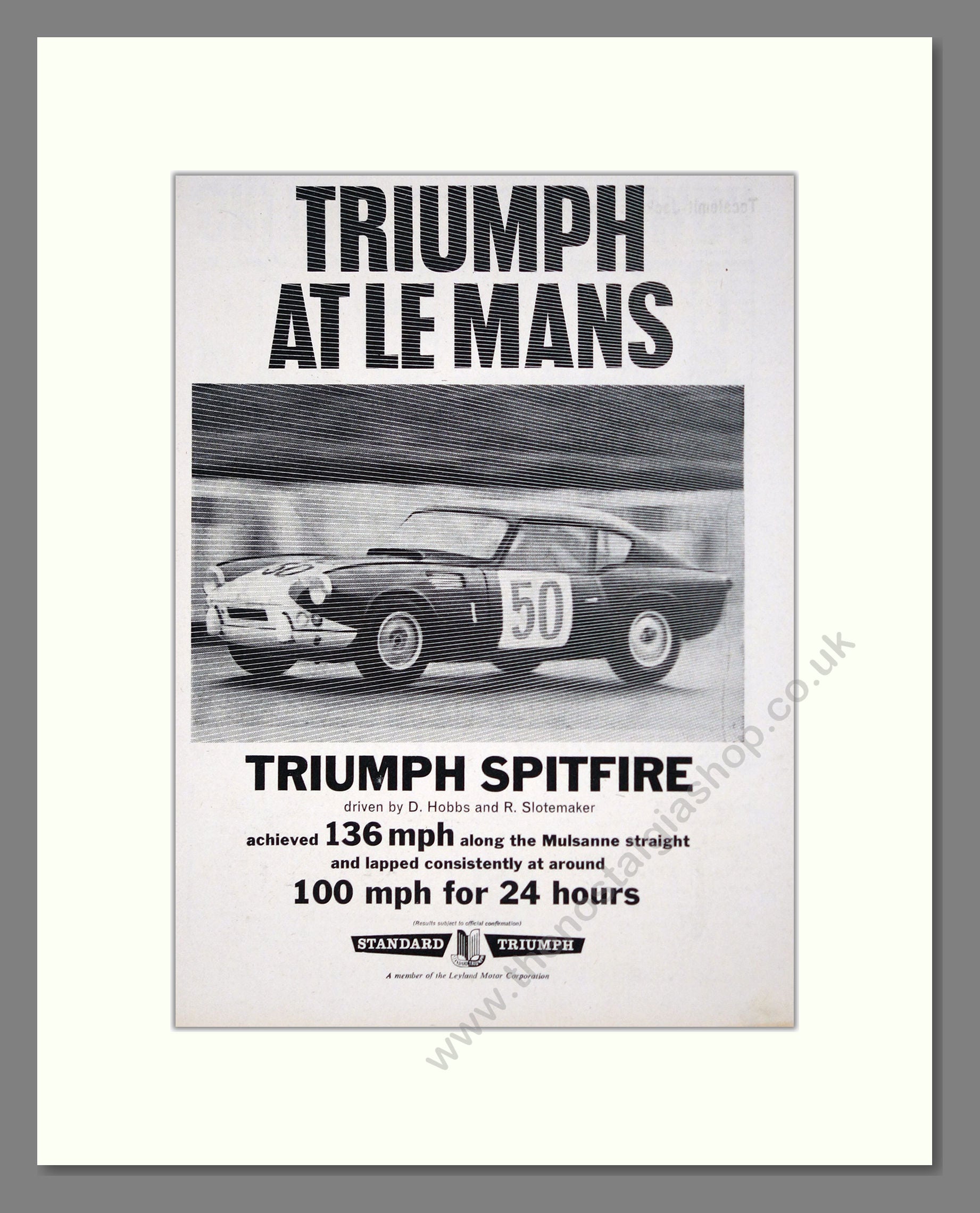 Triumph - Spitfire. Vintage Advert 1964 (ref AD61476) – The Nostalgia Shop