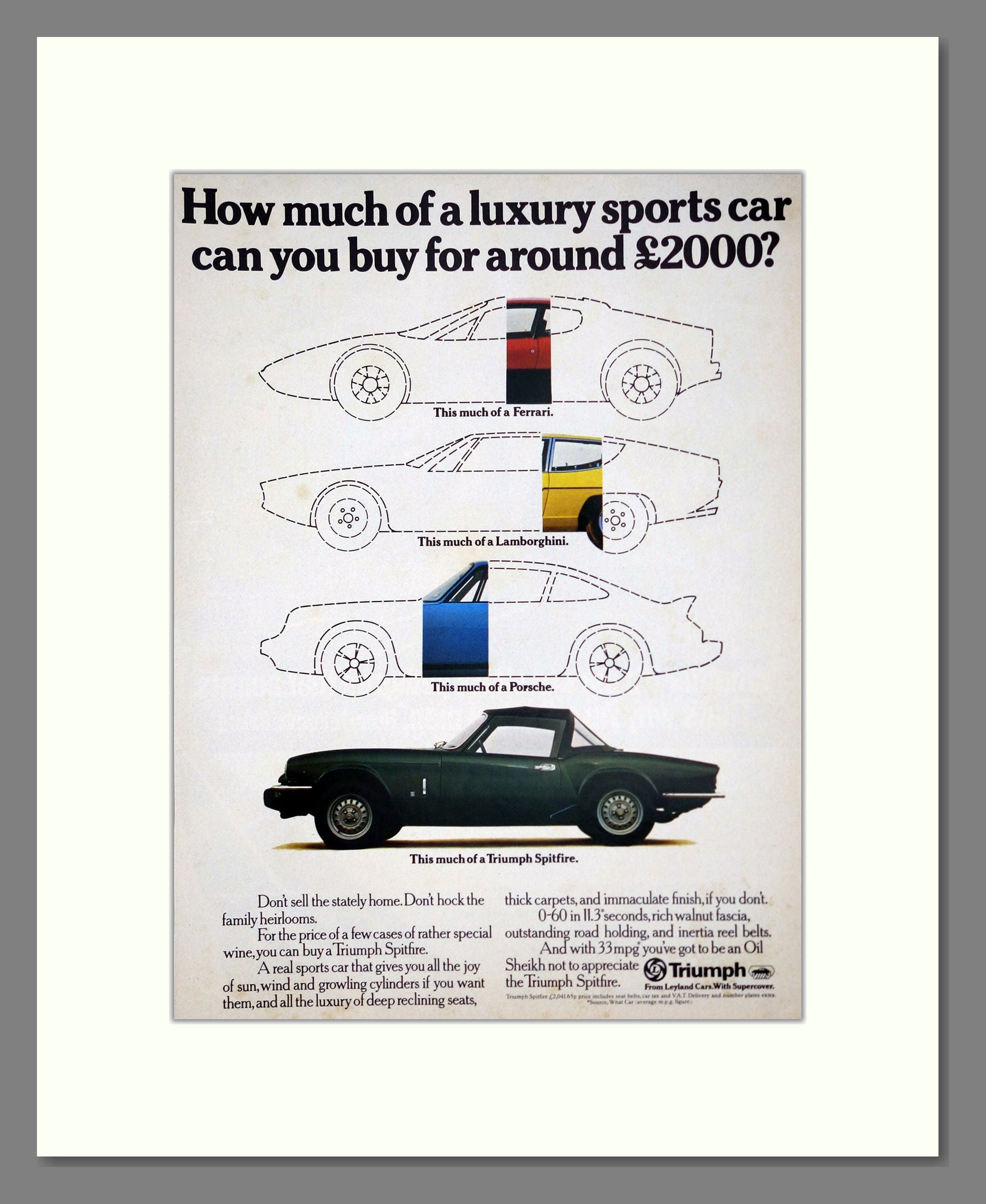 Triumph - Spitfire. Vintage Advert 1976 (ref AD61489) – The Nostalgia Shop