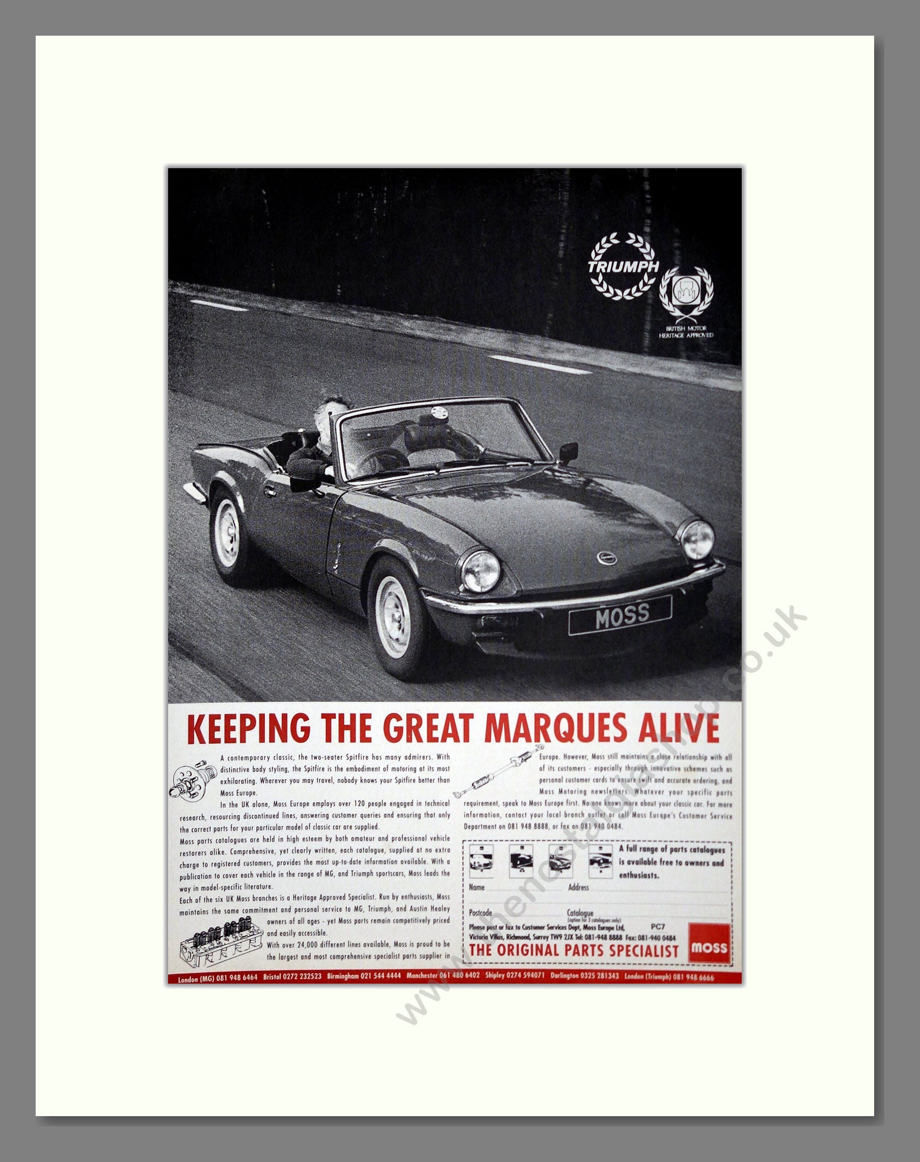Triumph - Spitfire. Vintage Advert 1993 (ref AD61492) – The Nostalgia Shop