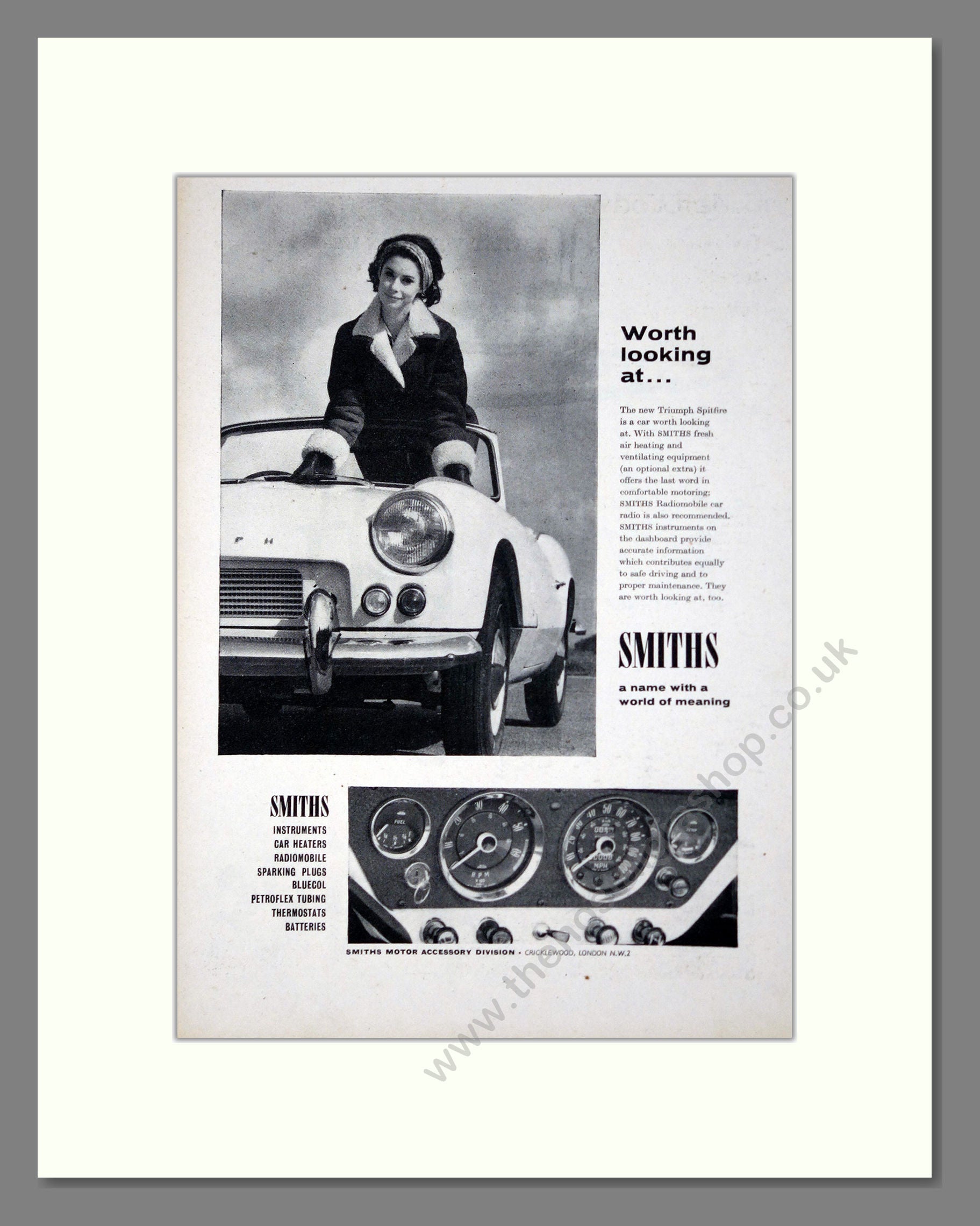 Triumph - Spitfire / Smiths. Vintage Advert 1962 (ref AD61493) – The ...