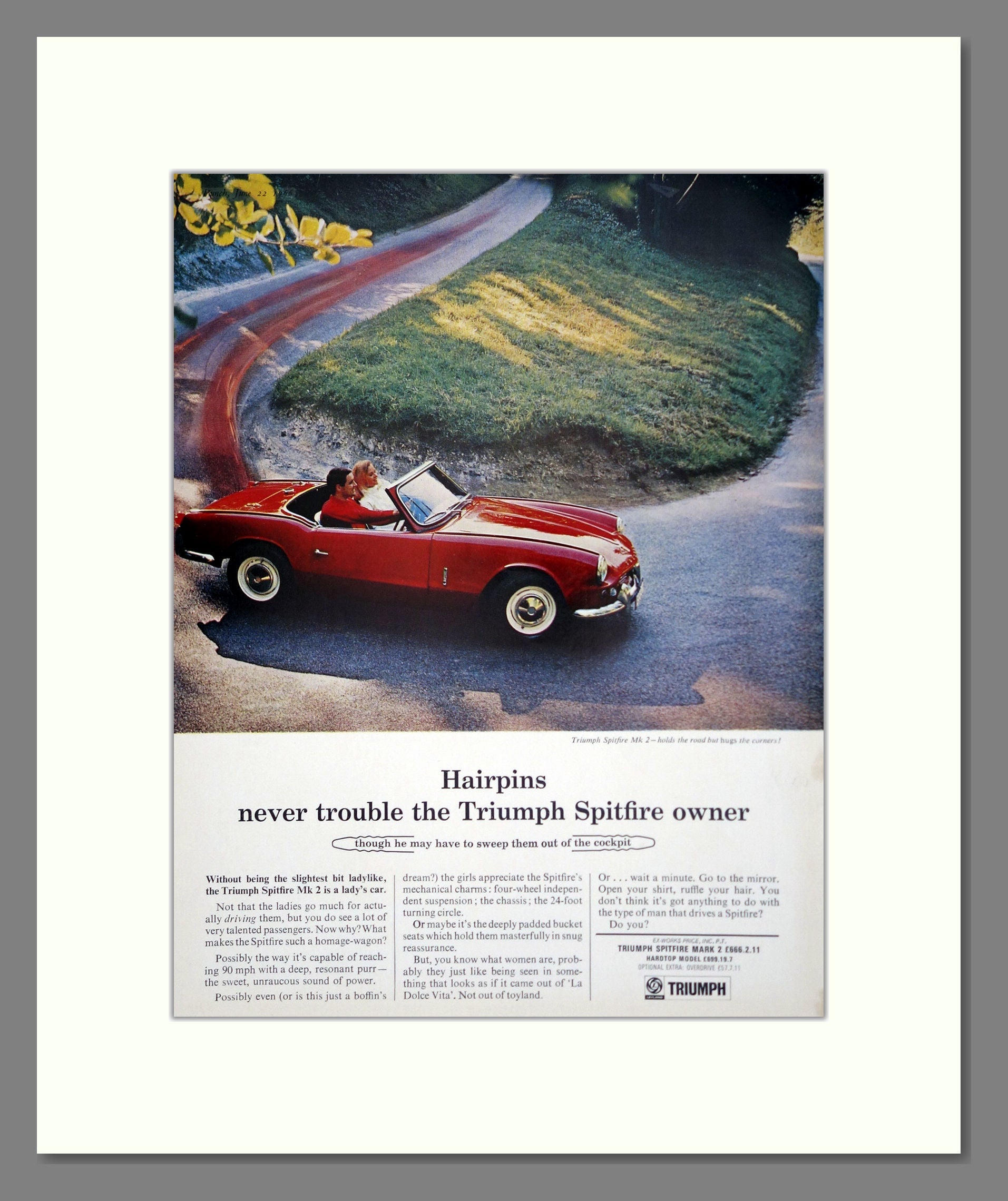 Triumph - Spitfire. Vintage Advert 1966 (ref AD61495) – The Nostalgia Shop