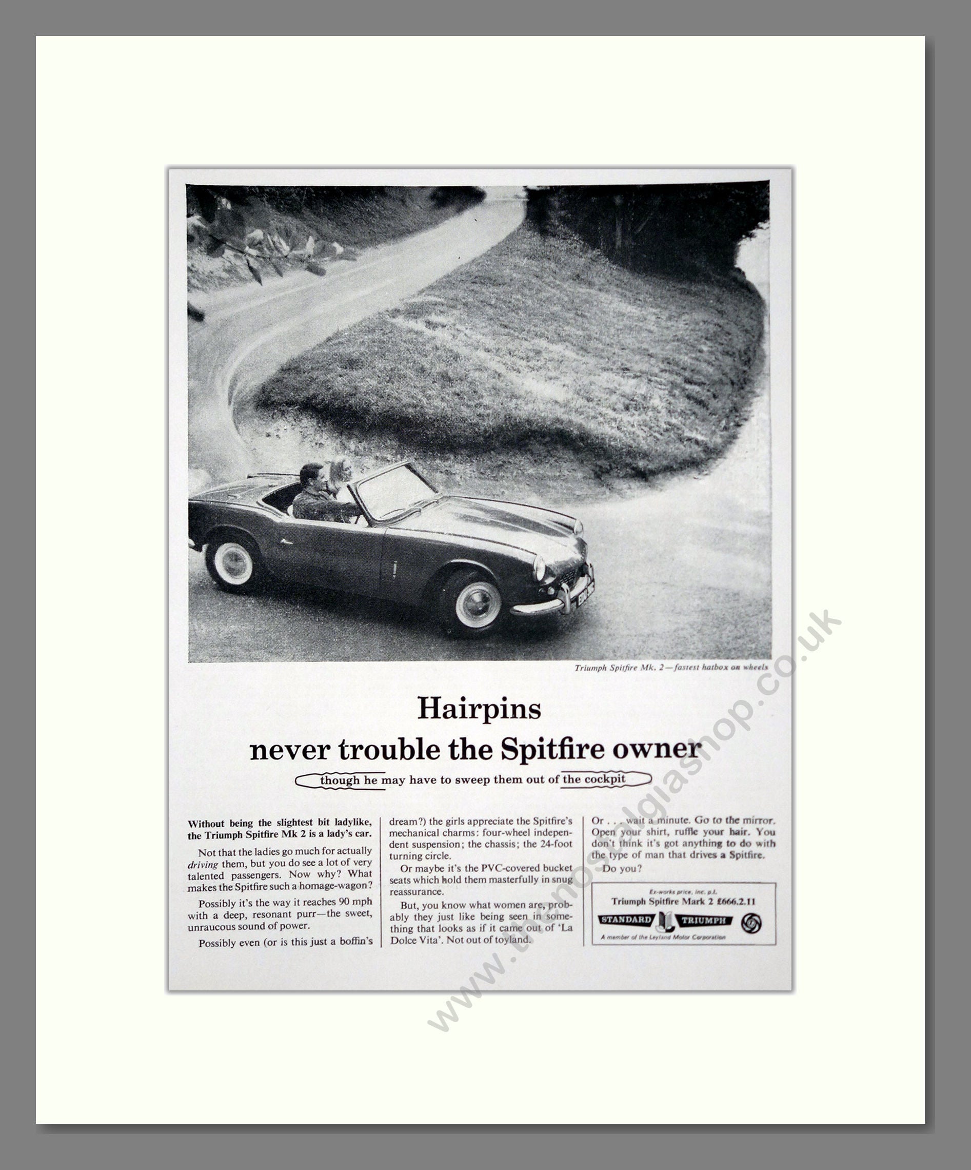 Triumph - Spitfire. Vintage Advert 1966 (ref AD61498) – The Nostalgia Shop