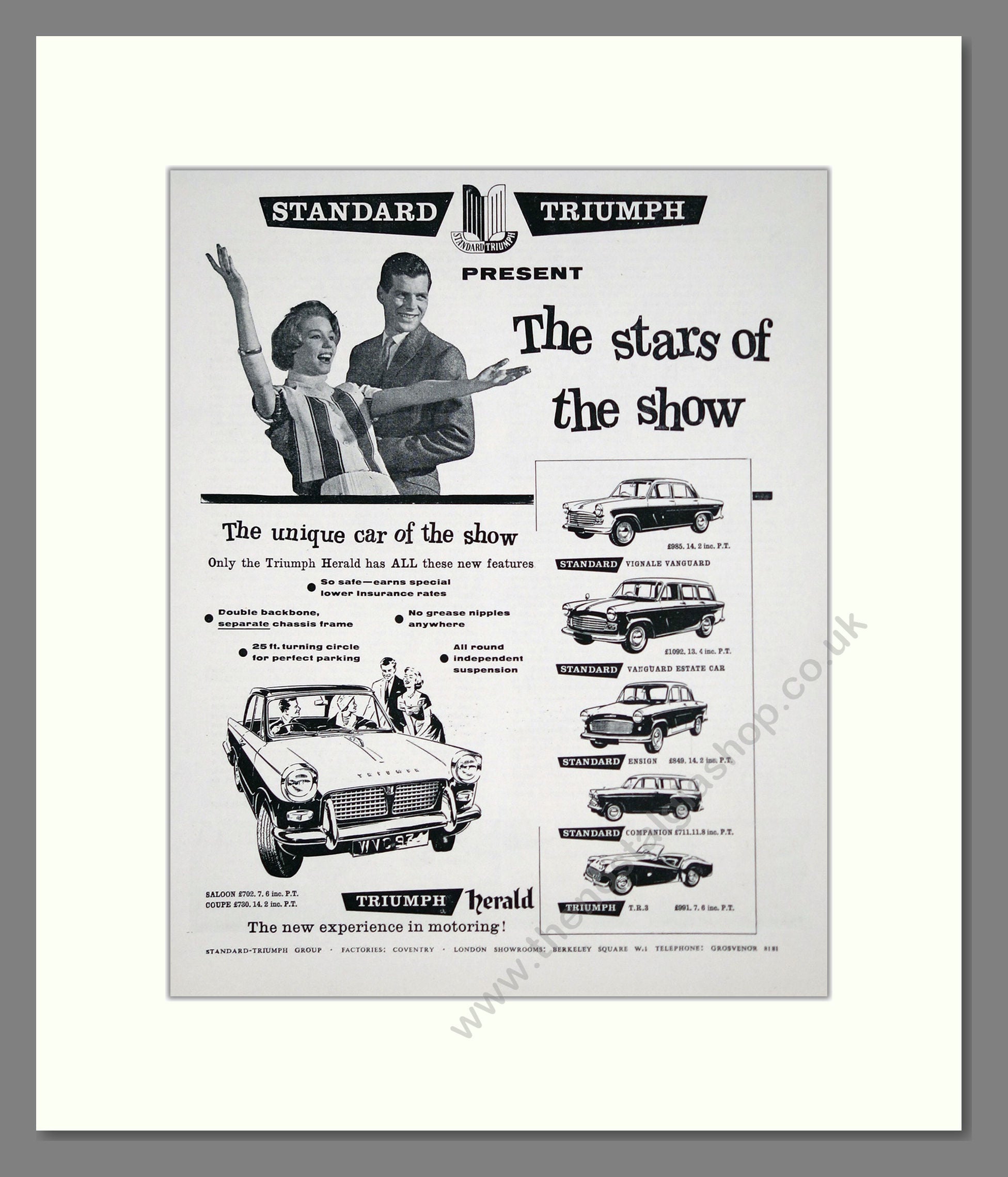 Triumph - Herald. Vintage Advert 1959 (ref AD61520) – The Nostalgia Shop