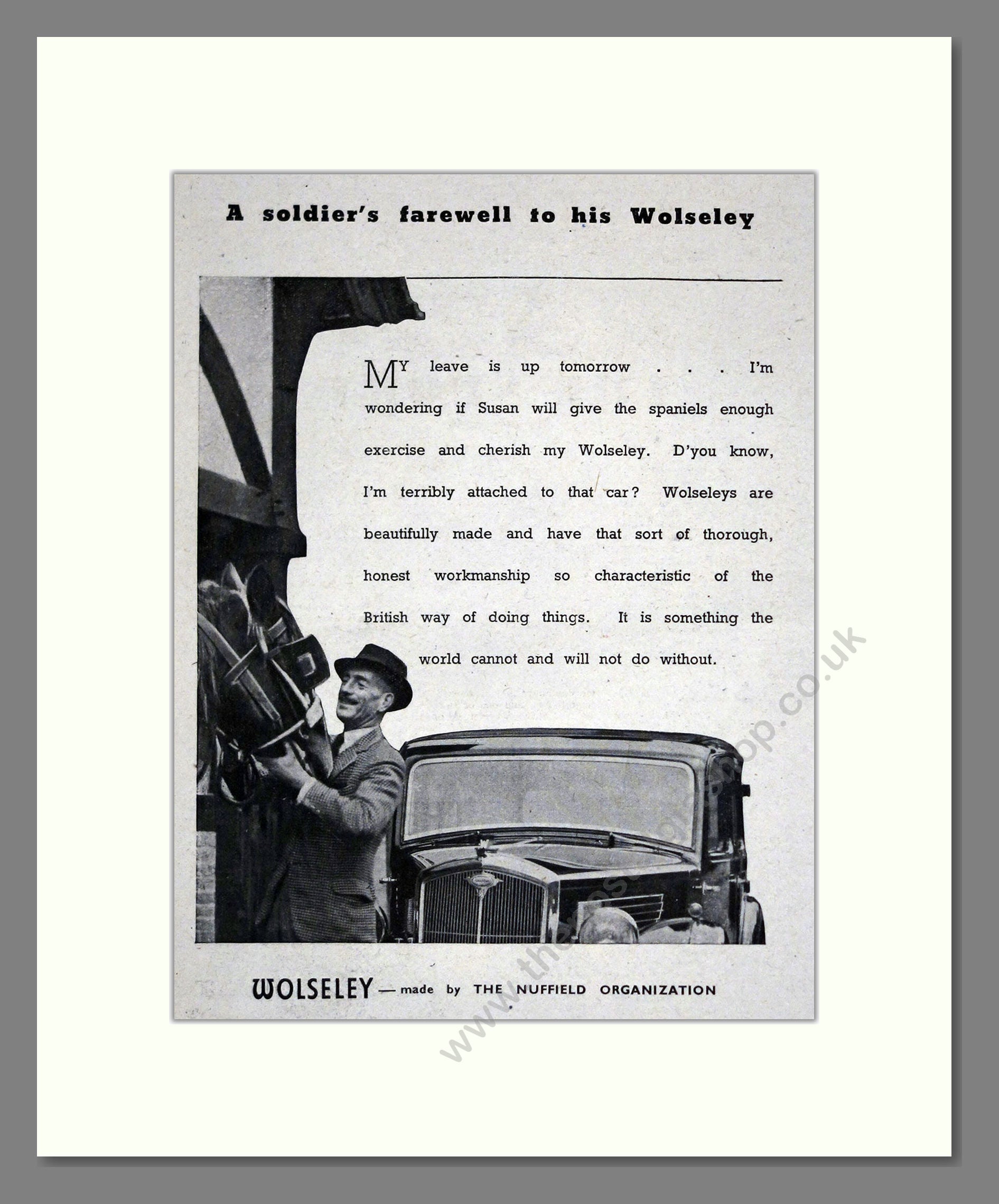Wolseley - Soldier's Farewell. Vintage Advert 1943 (ref AD61563) – The ...