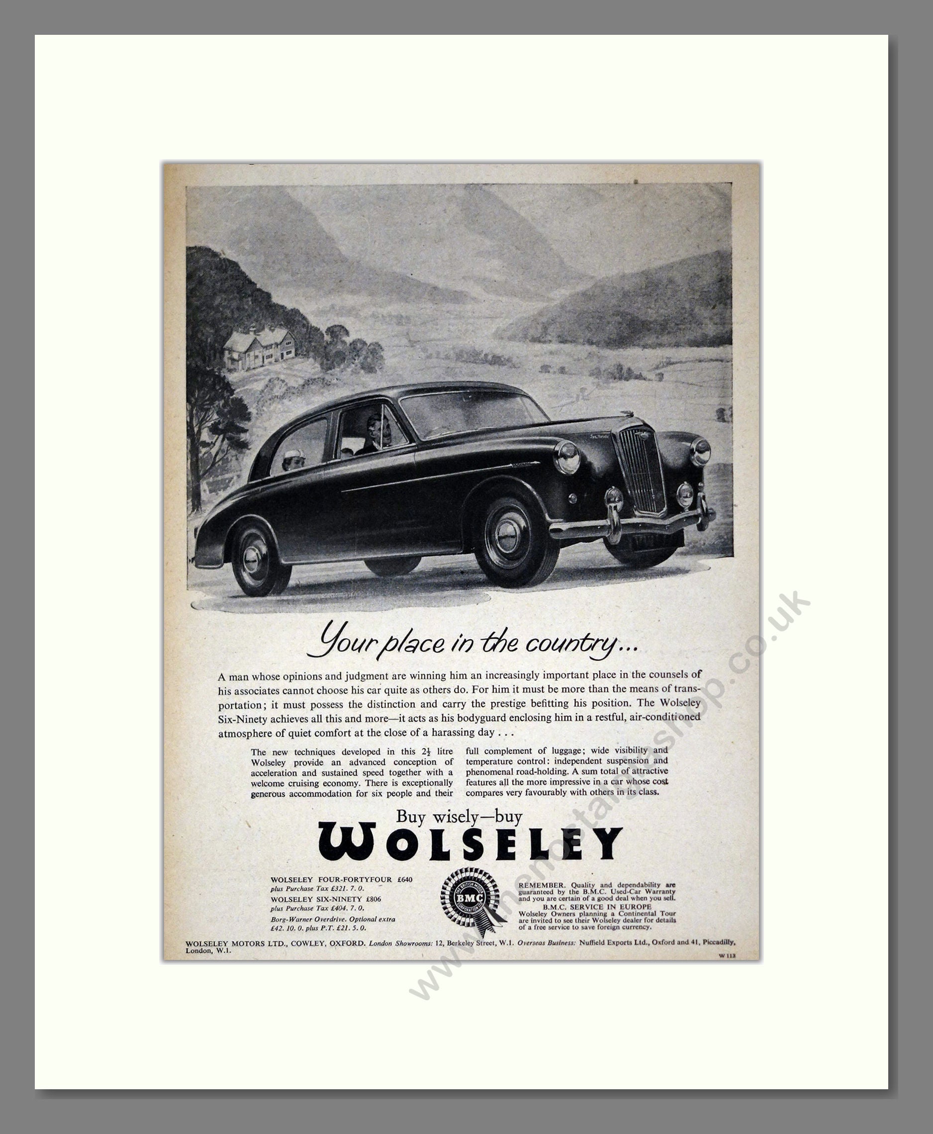 Wolseley - Buy Wisely. Vintage Advert 1956 (ref AD61565) – The ...
