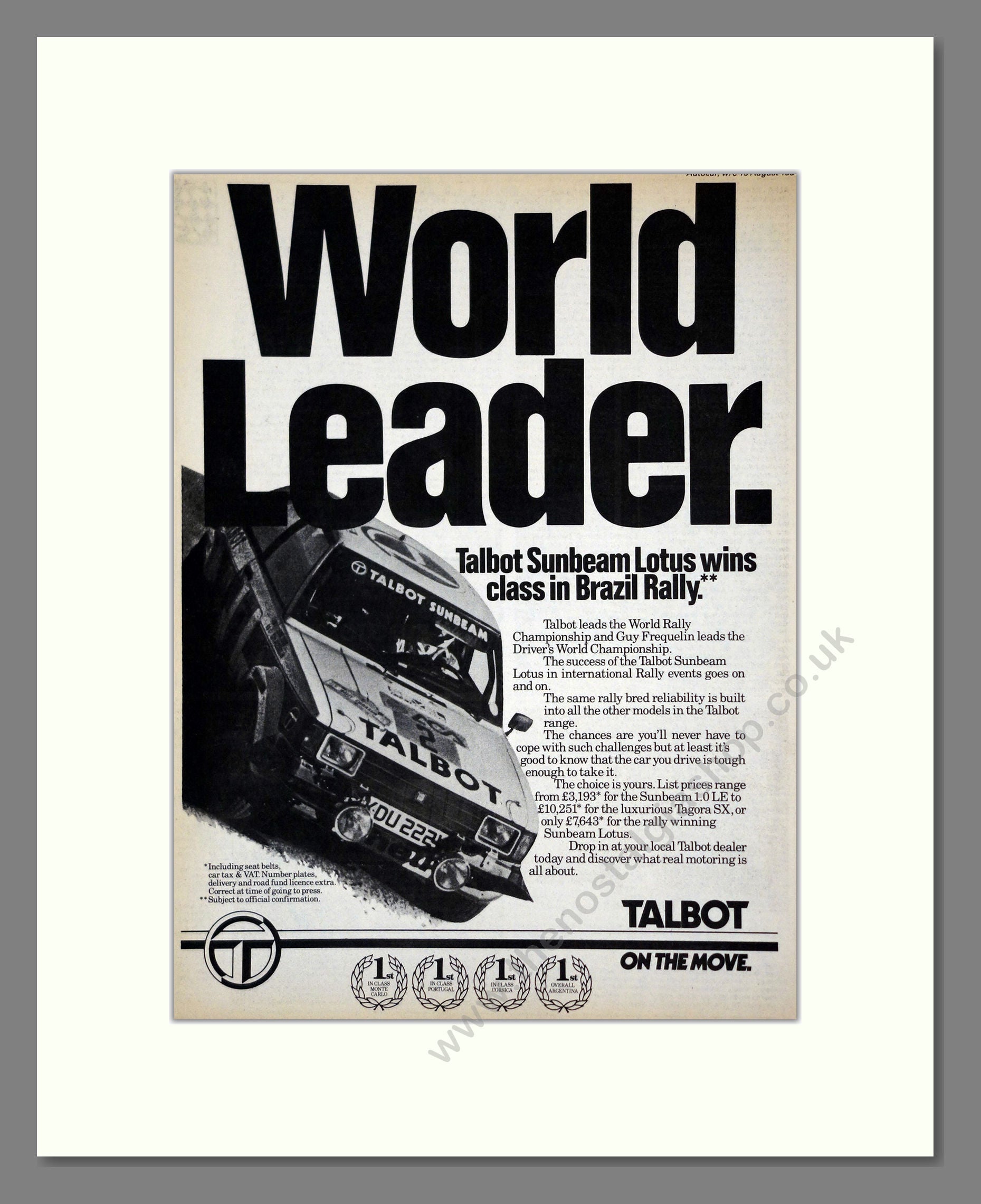 Talbot - Sunbeam. Vintage Advert 1981 (ref AD61795) – The Nostalgia Shop