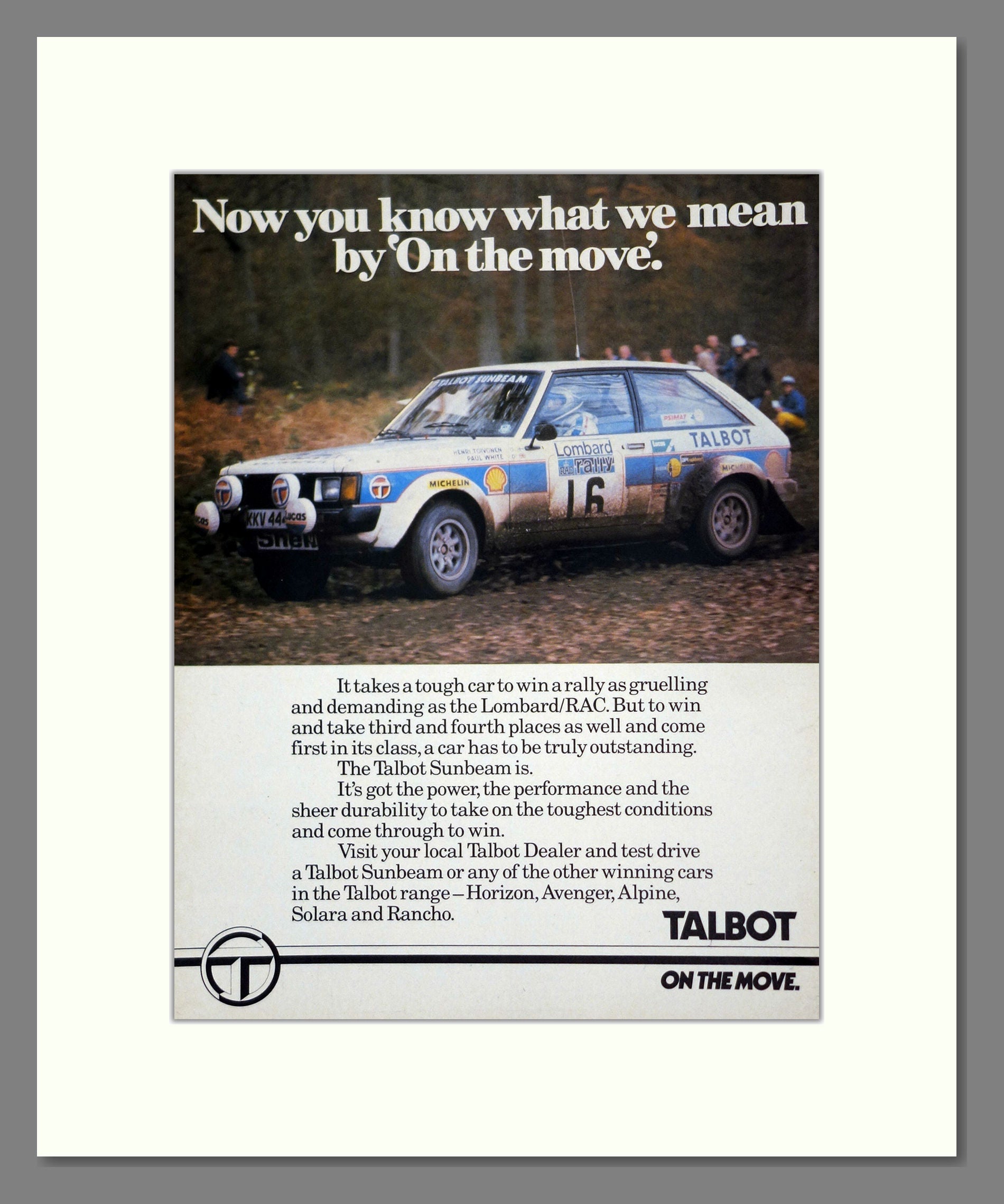 Talbot - Rally. Vintage Advert 1981 (ref AD61797) – The Nostalgia Shop