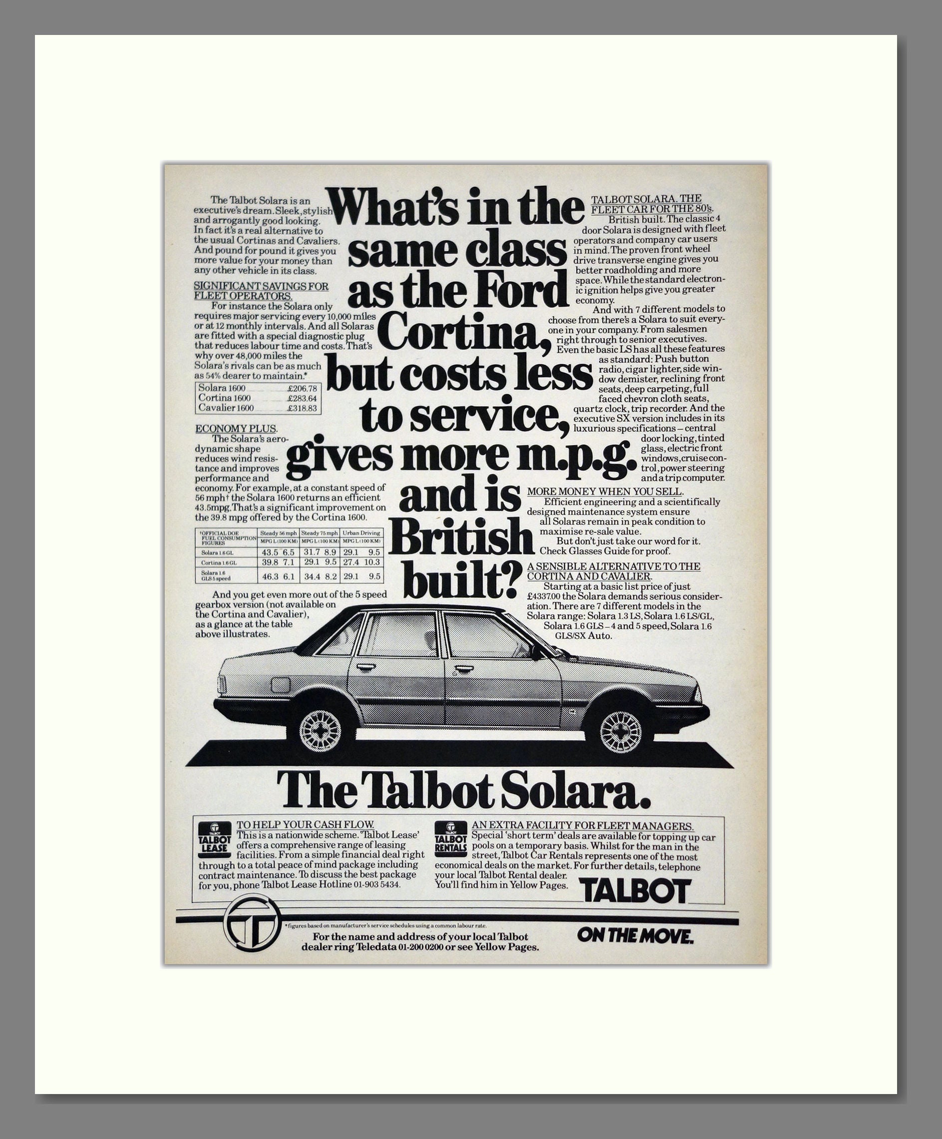Talbot - Solara. Vintage Advert 1981 (ref AD61801) – The Nostalgia Shop
