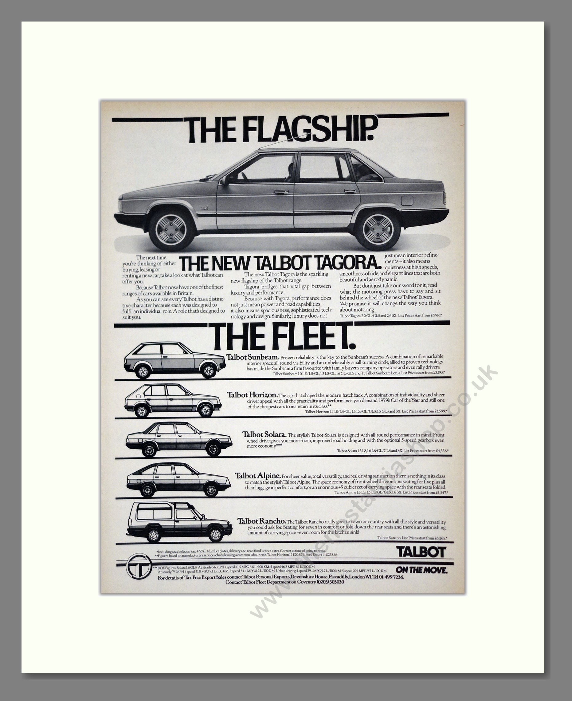 Talbot - Tagora. Vintage Advert 1981 (ref AD61808) – The Nostalgia Shop