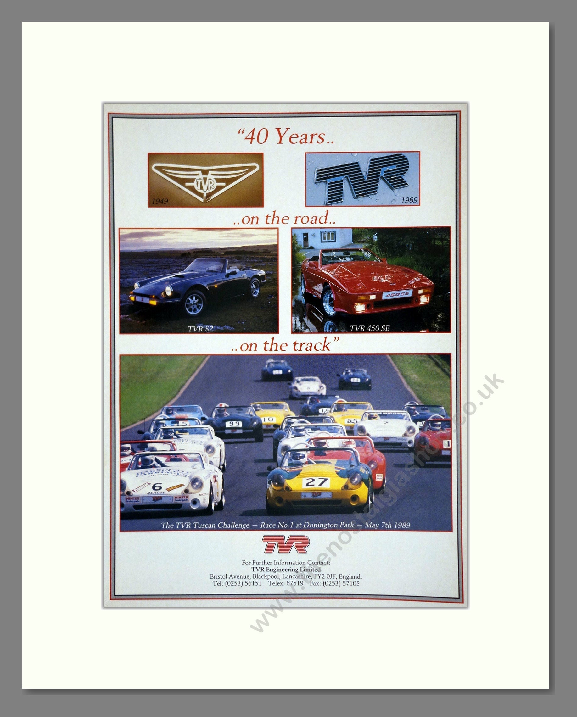 TVR - 40 Years. Vintage Advert 1990 (ref AD61822) – The Nostalgia Shop