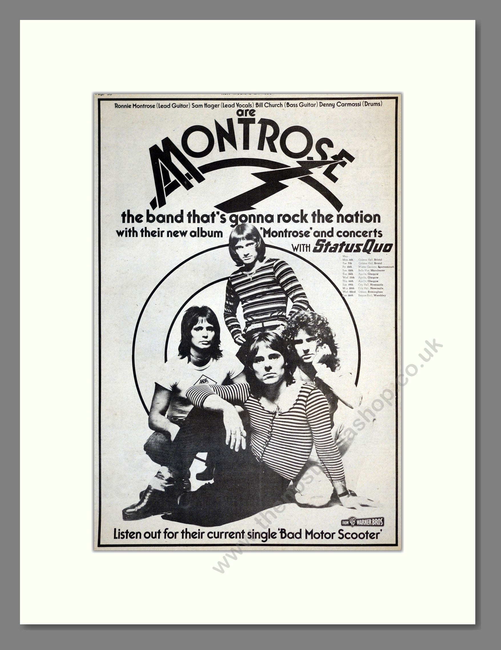 Montrose - Bad Motor Scooter. Vintage Advert 1974 (ref AD17782) – The ...