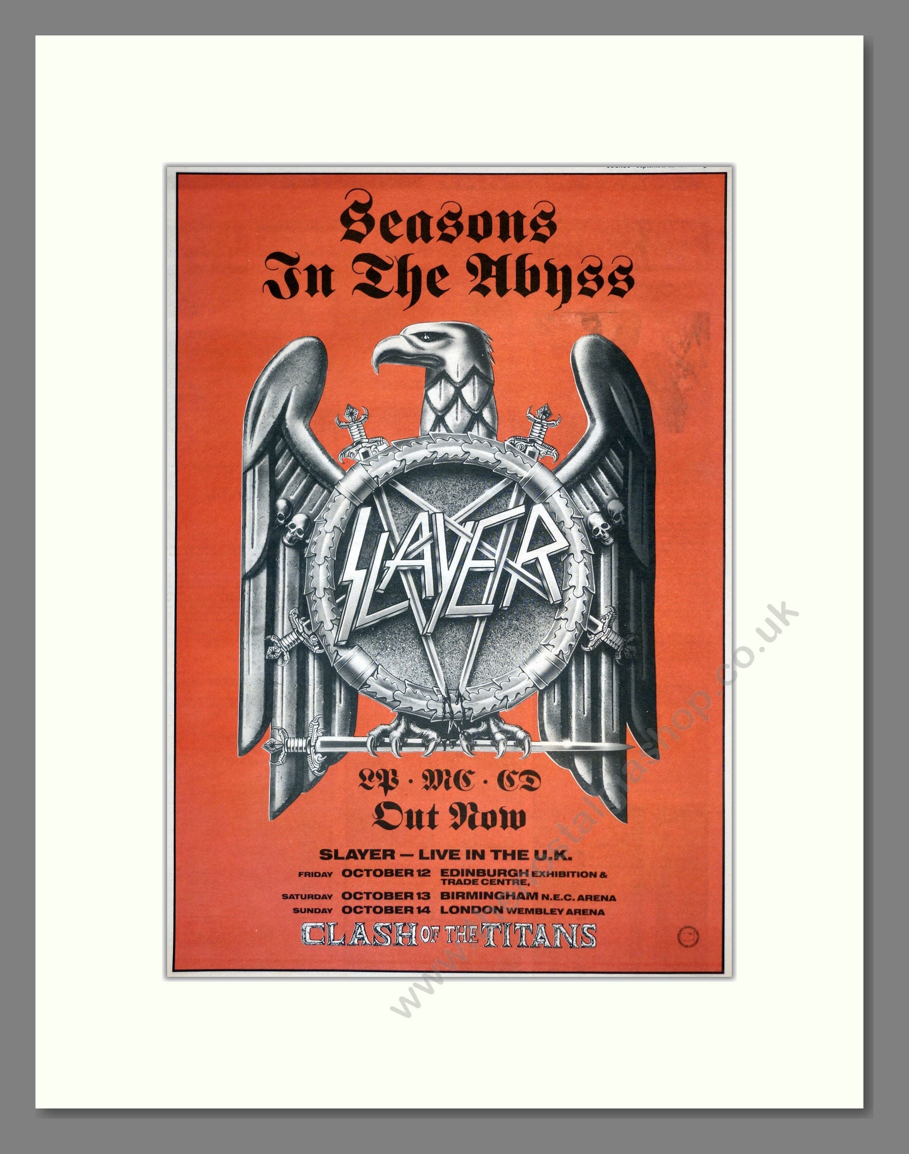 Slayer - Seasons In The Abyss. Vintage Advert 1990 (ref AD17869) – The ...