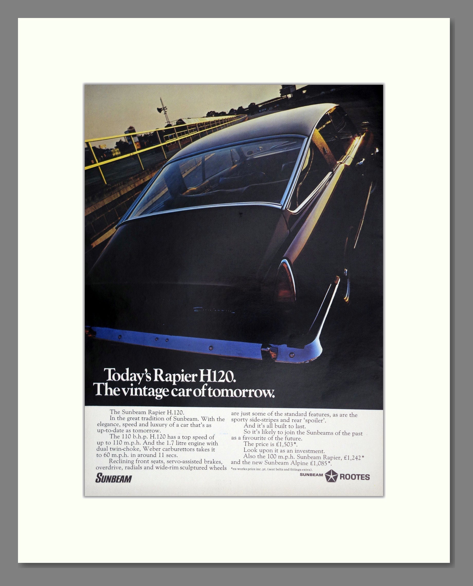 Sunbeam - Rapier. Vintage Advert 1970 (ref AD61877) – The Nostalgia Shop