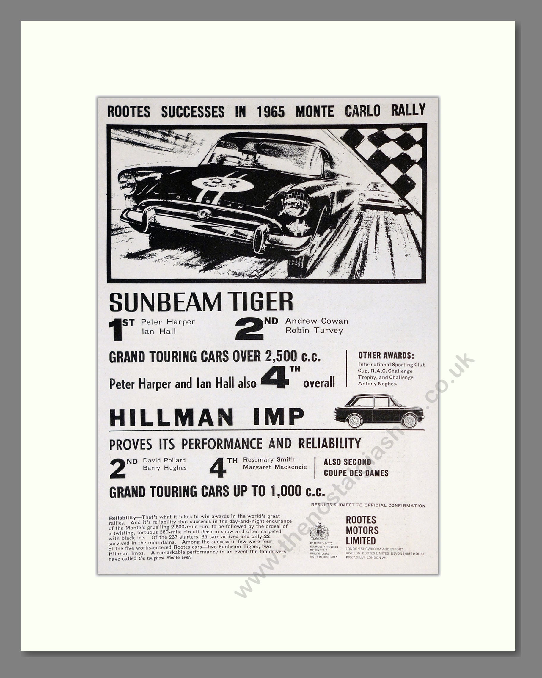 Sunbeam - Tiger. Vintage Advert 1965 (ref AD61924) – The Nostalgia Shop