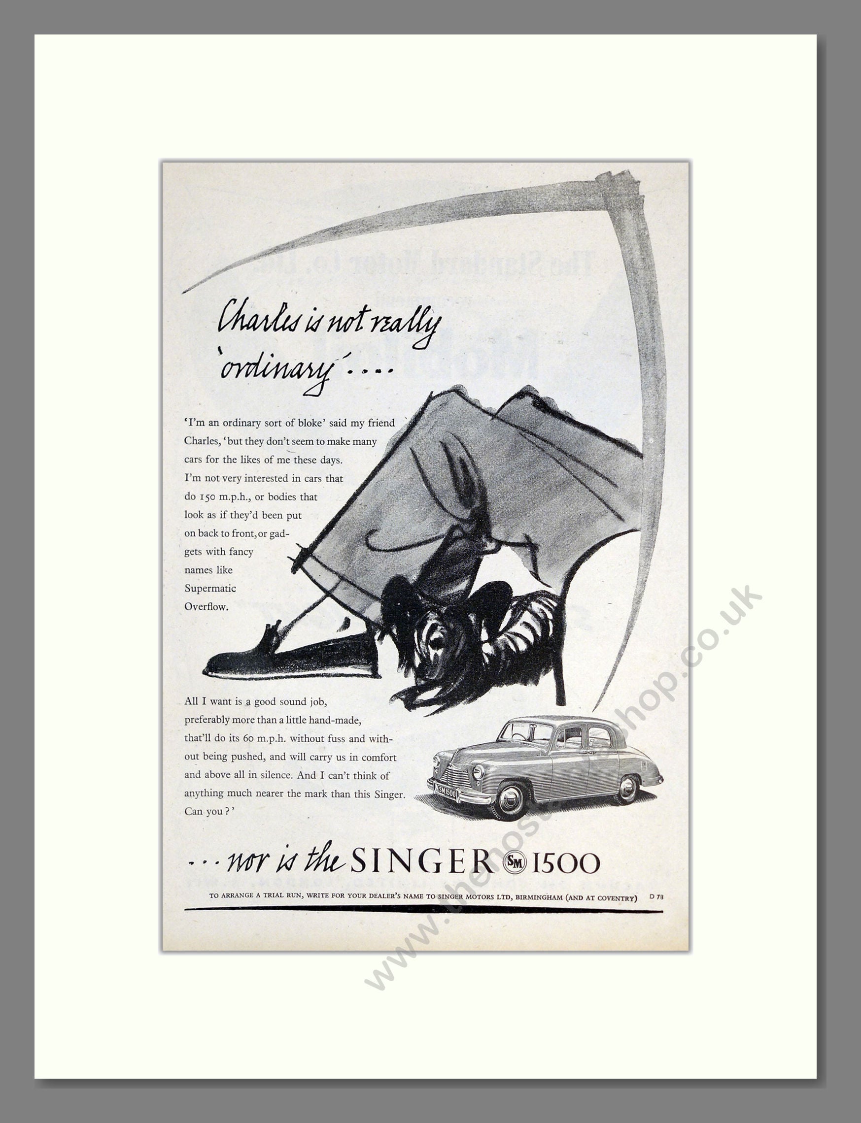 Singer - 1500. Vintage Advert 1953 (ref AD61963) – The Nostalgia Shop