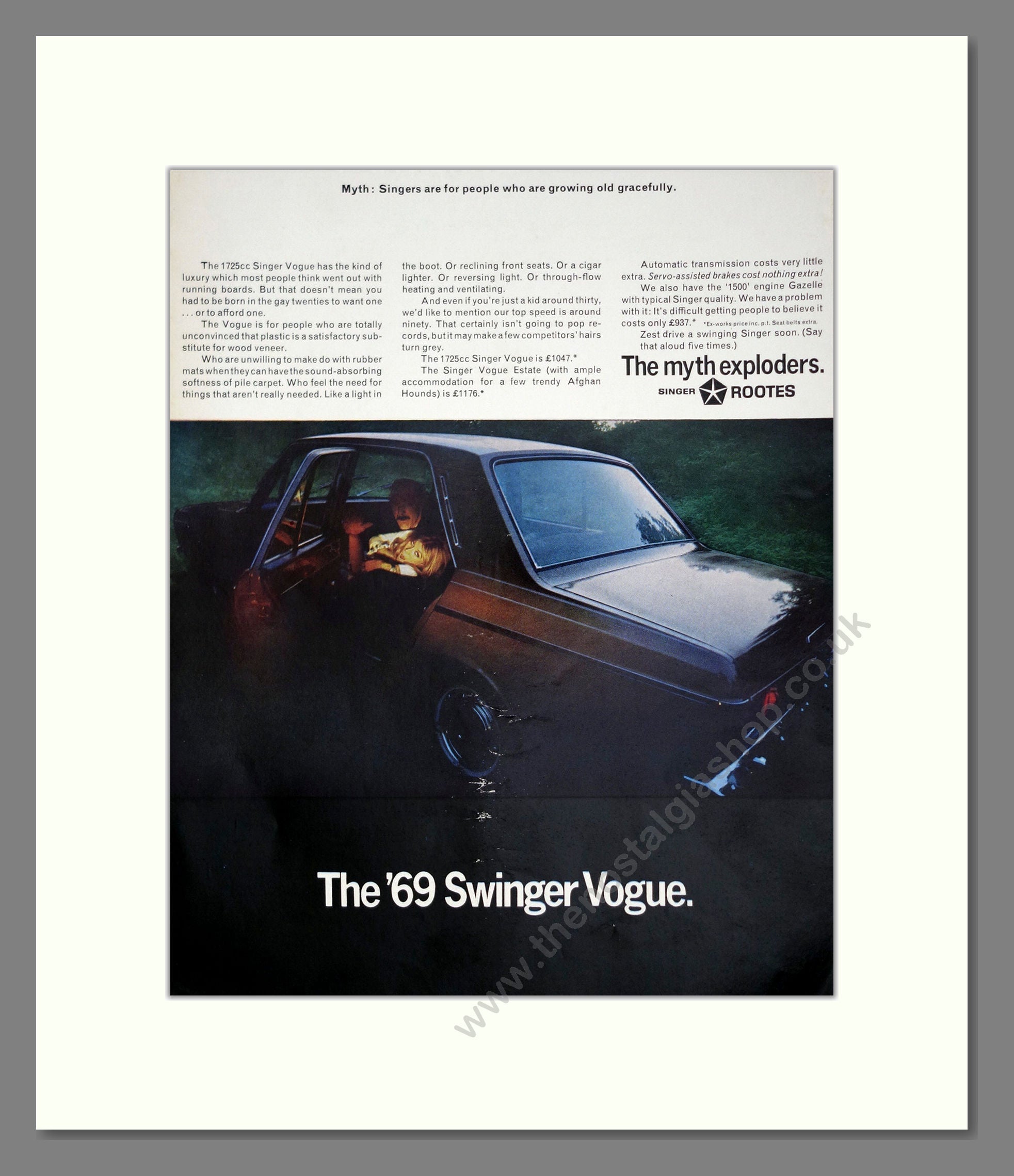 Singer - Vogue. Vintage Advert 1968 (ref AD61992) – The Nostalgia Shop