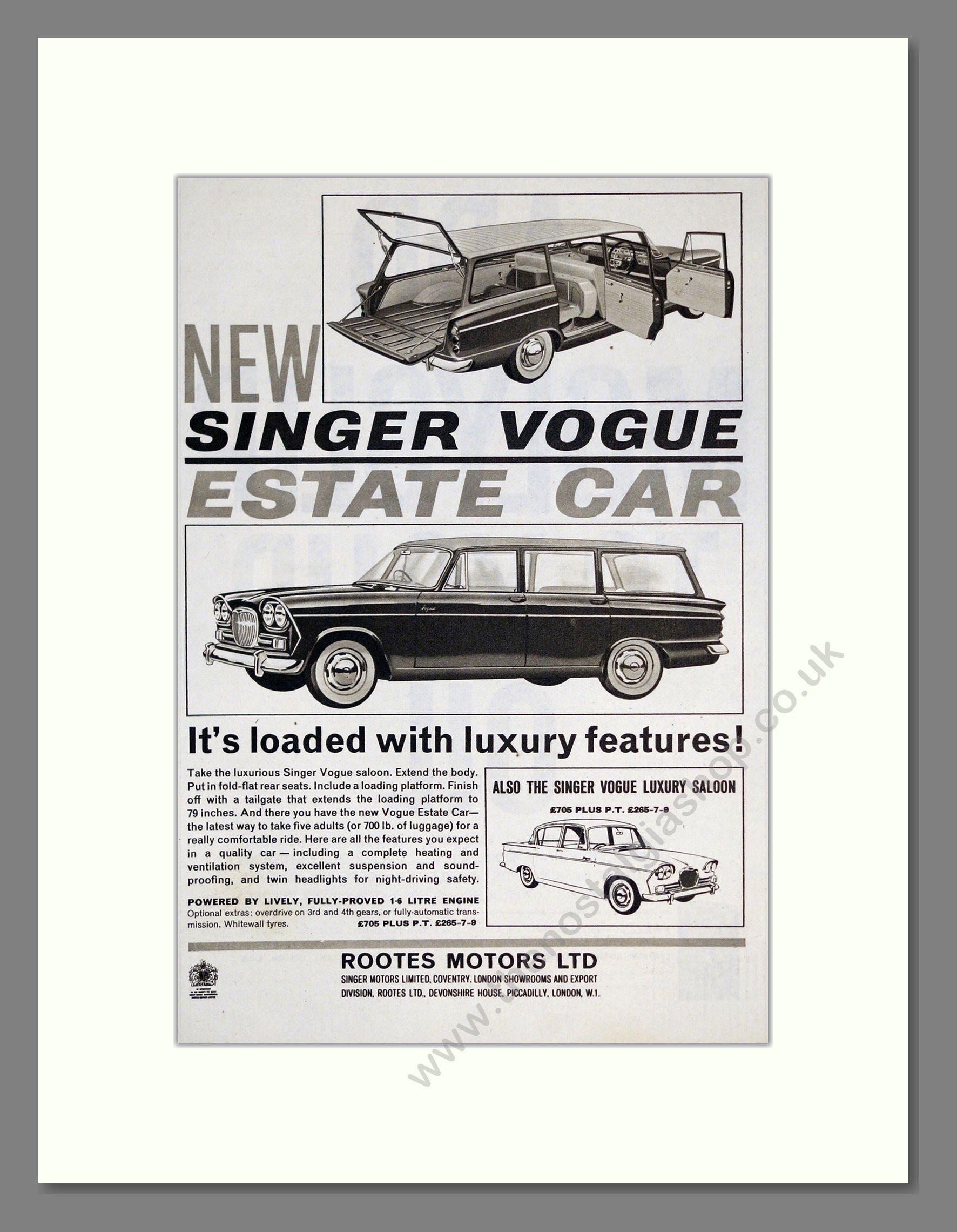 Singer - Vogue. Vintage Advert 1962 (ref AD61996) – The Nostalgia Shop