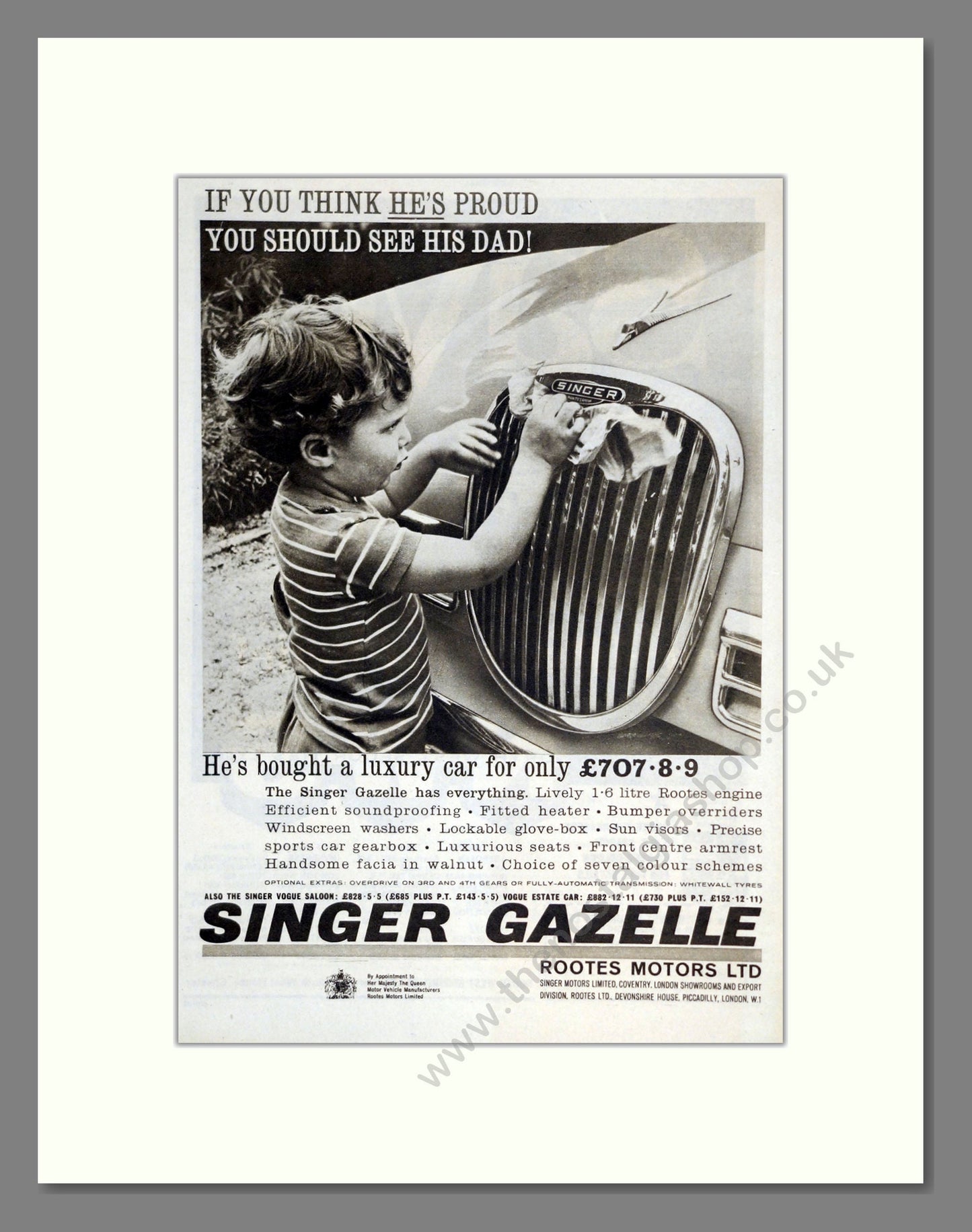 Singer - Gazelle. Vintage Advert 1963 (ref AD62000) – The Nostalgia Shop