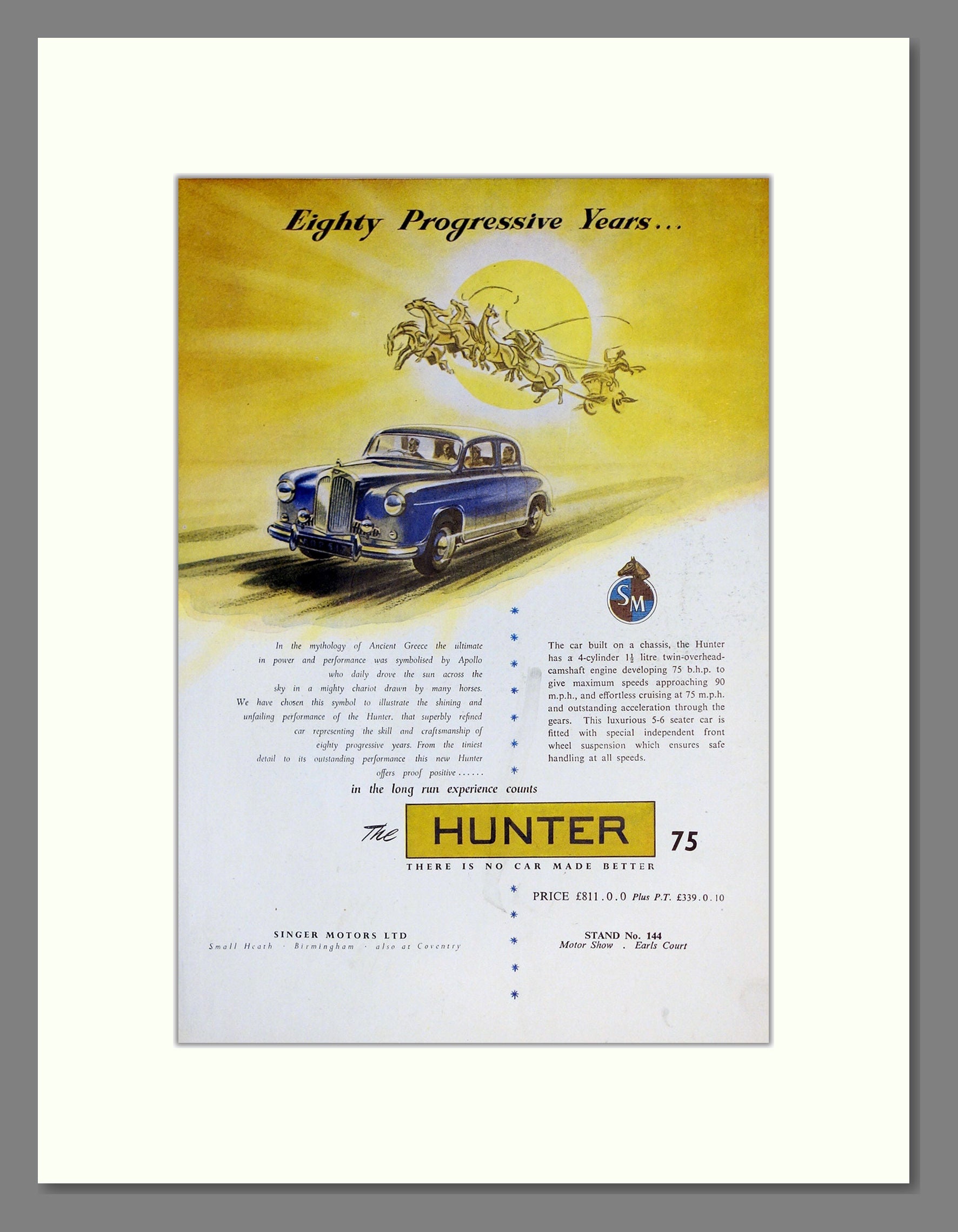 Singer - Hunter. Vintage Advert 1955 (ref AD62010) – The Nostalgia Shop