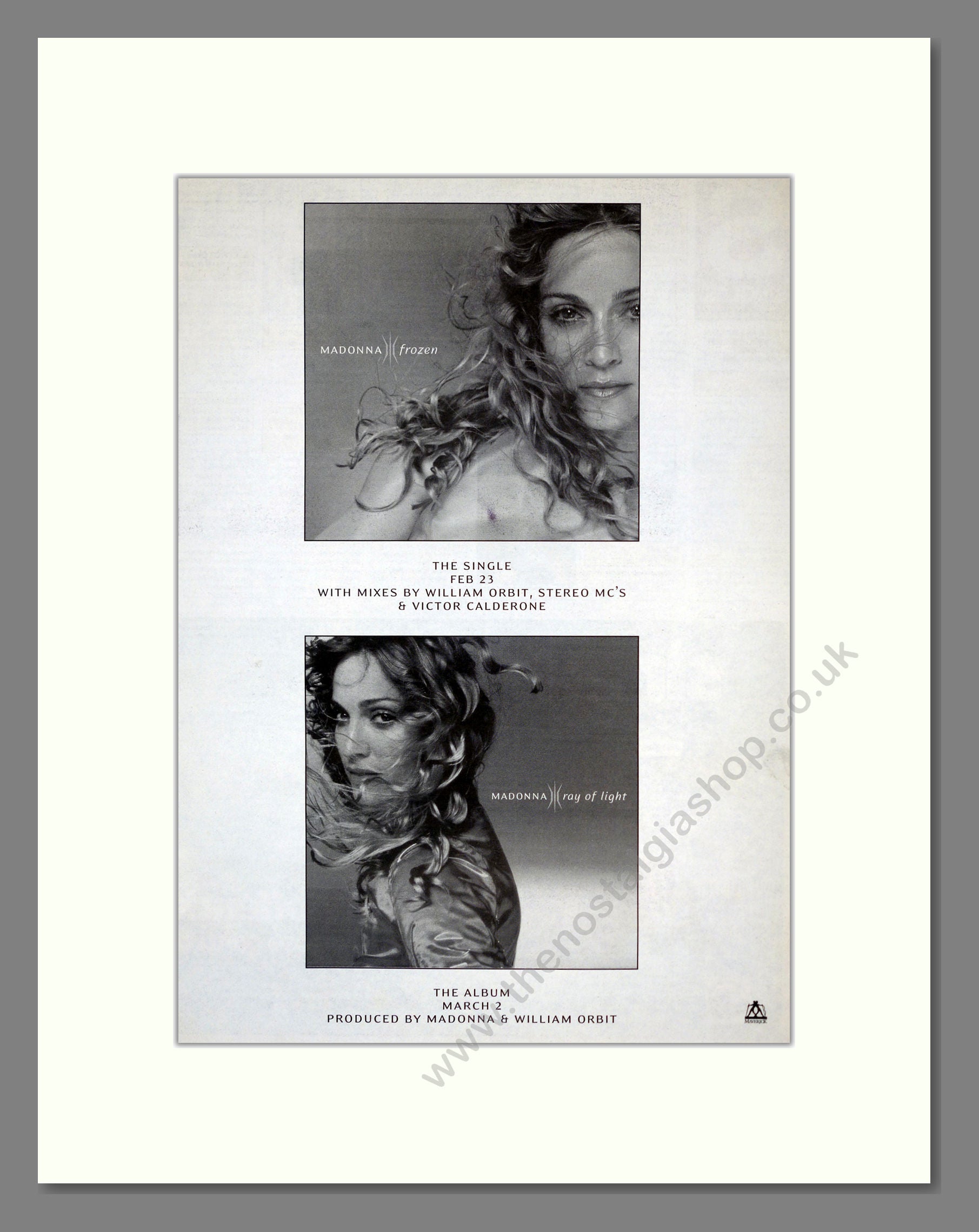 Madonna - Ray Of Light. Vintage Advert 1998 (ref AD17911) – The ...