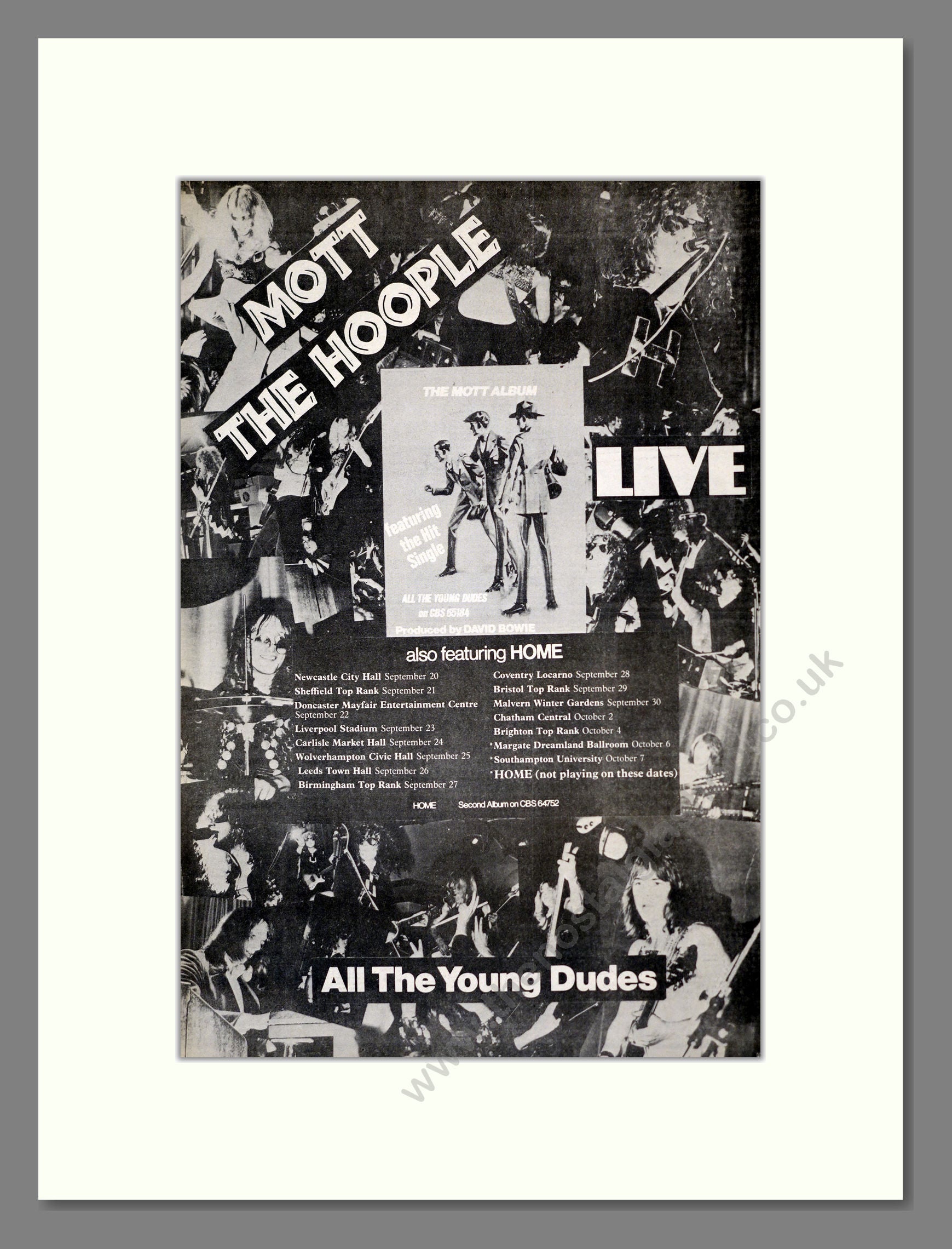 Mott The Hoople - All The Young Dudes. Vintage Advert 1972 (ref AD1793 ...