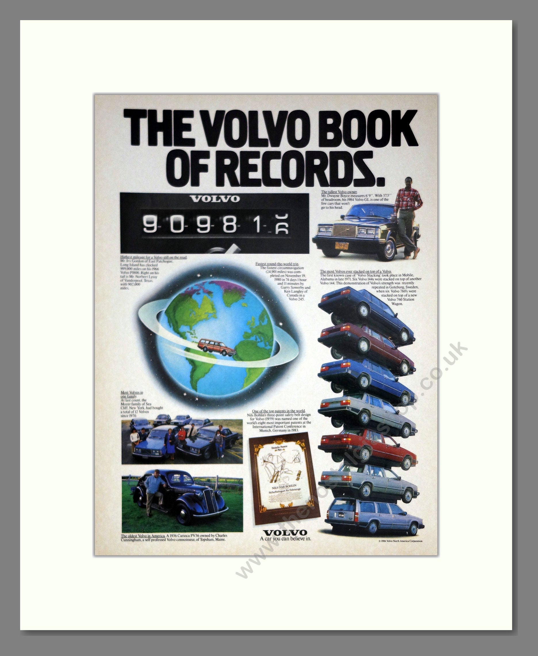 Volvo - Records. Vintage Advert 1986 (ref AD62028) – The Nostalgia Shop