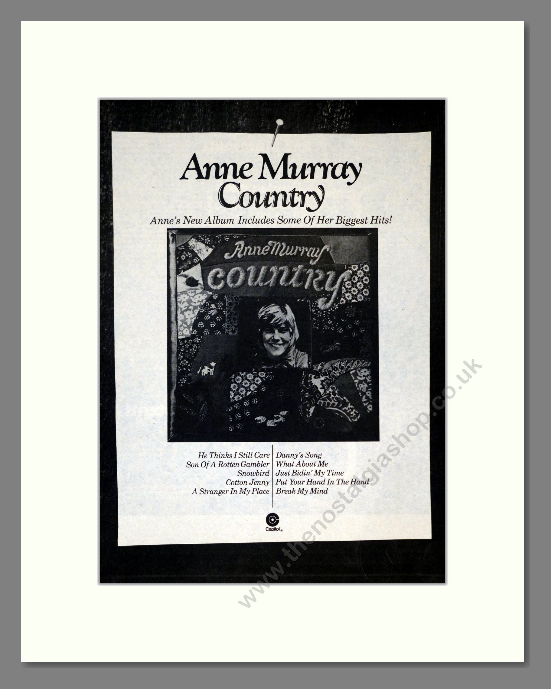 Anne Murray - Country. Vintage Advert 1974 (ref AD301908) – The ...