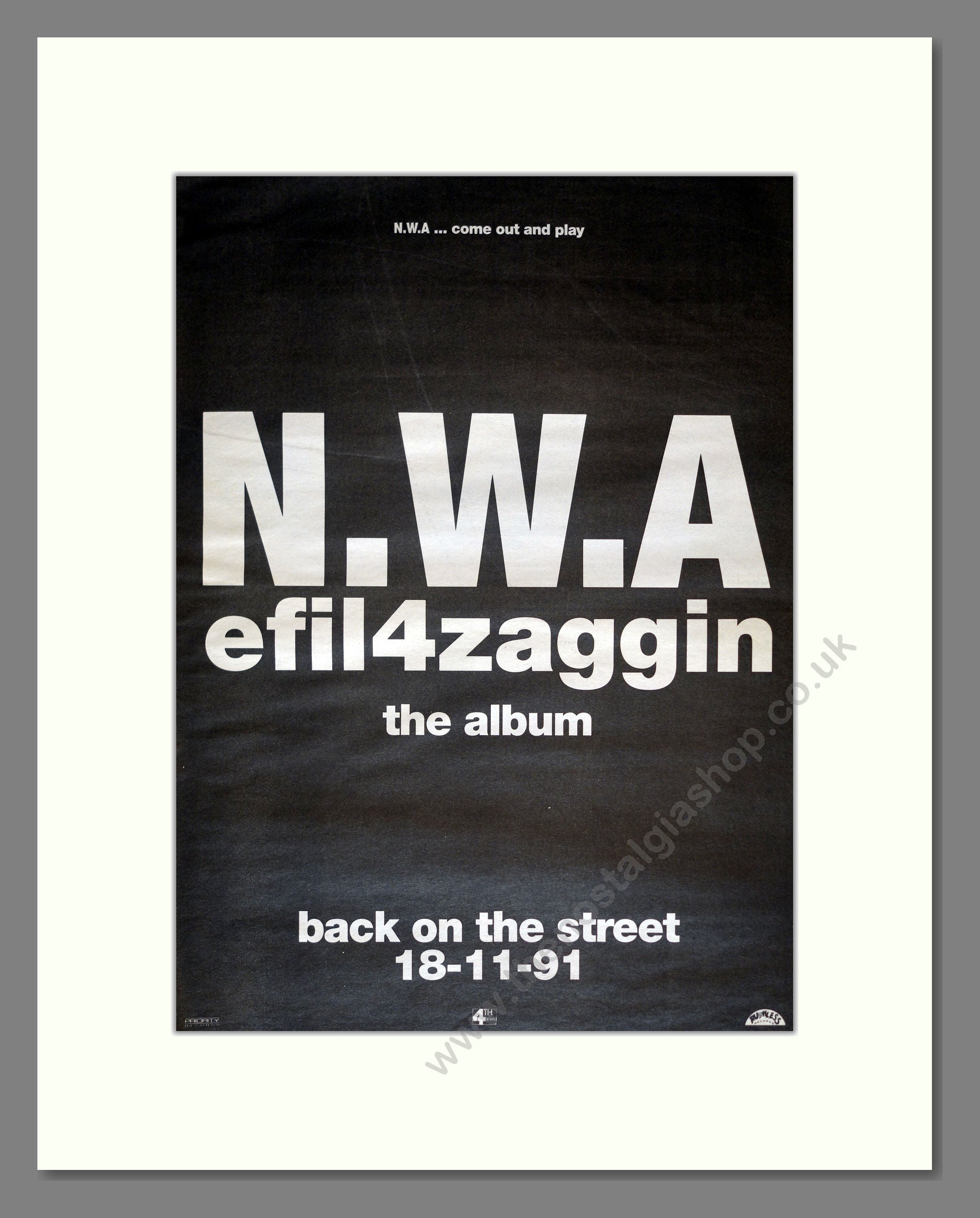 N.W.A - efil4zaggin. Vintage Advert 1991 (ref AD18035) – The Nostalgia Shop