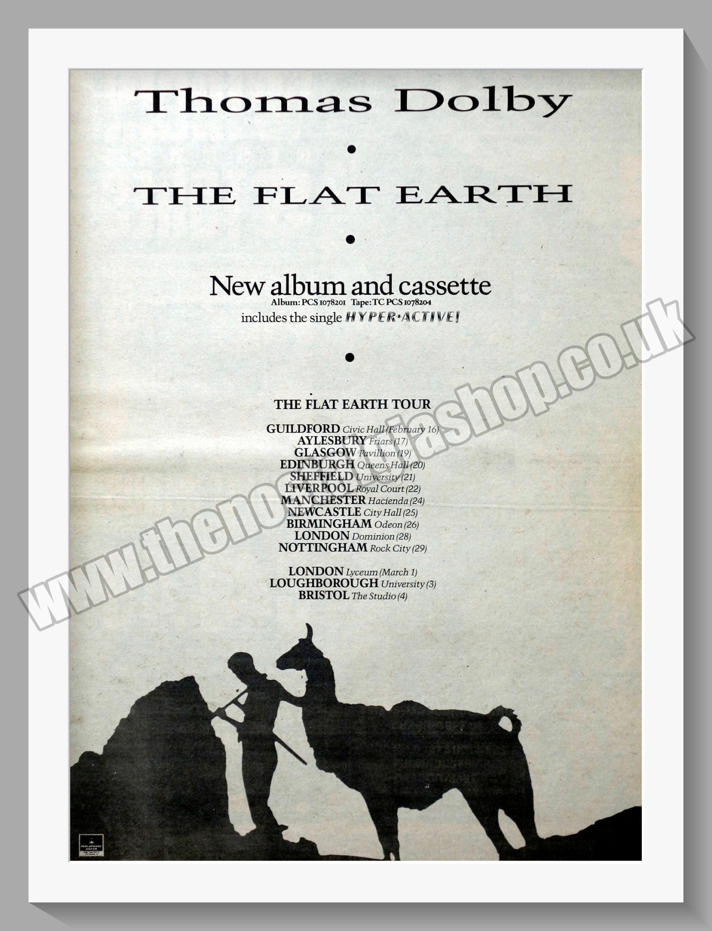 Thomas Dolby. The Flat Earth. UK Tour. Original Advert 1984 (ref AD142 – The Nostalgia Shop