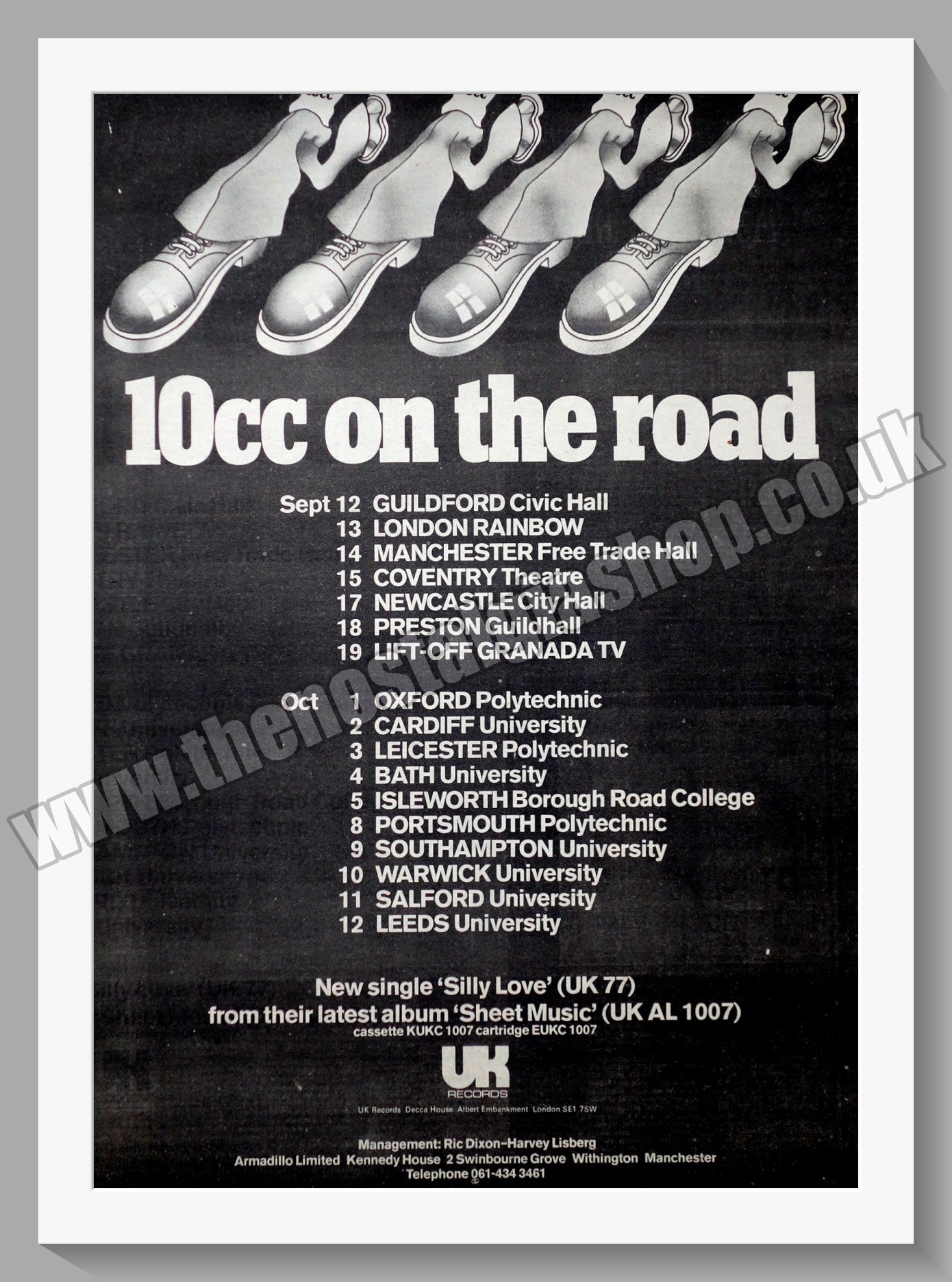 10cc On The Road, UK Tour. Original Advert 1974 (ref AD14221) – The ...