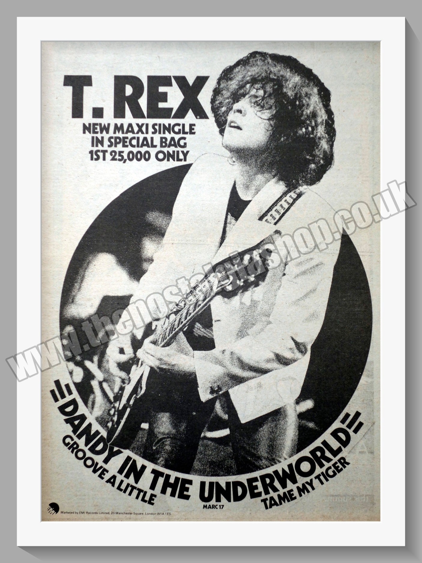 T. Rex. Dandy In The Underworld. Original Advert 1977 (ref AD14233 ...