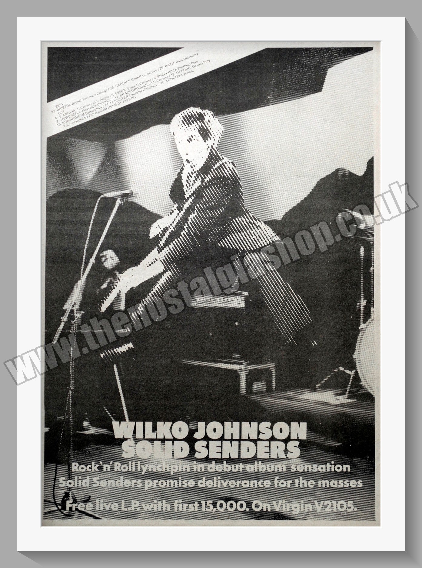 Wilko Johnson. Solid Senders. Original Vintage Advert 1978 (ref AD1444 ...