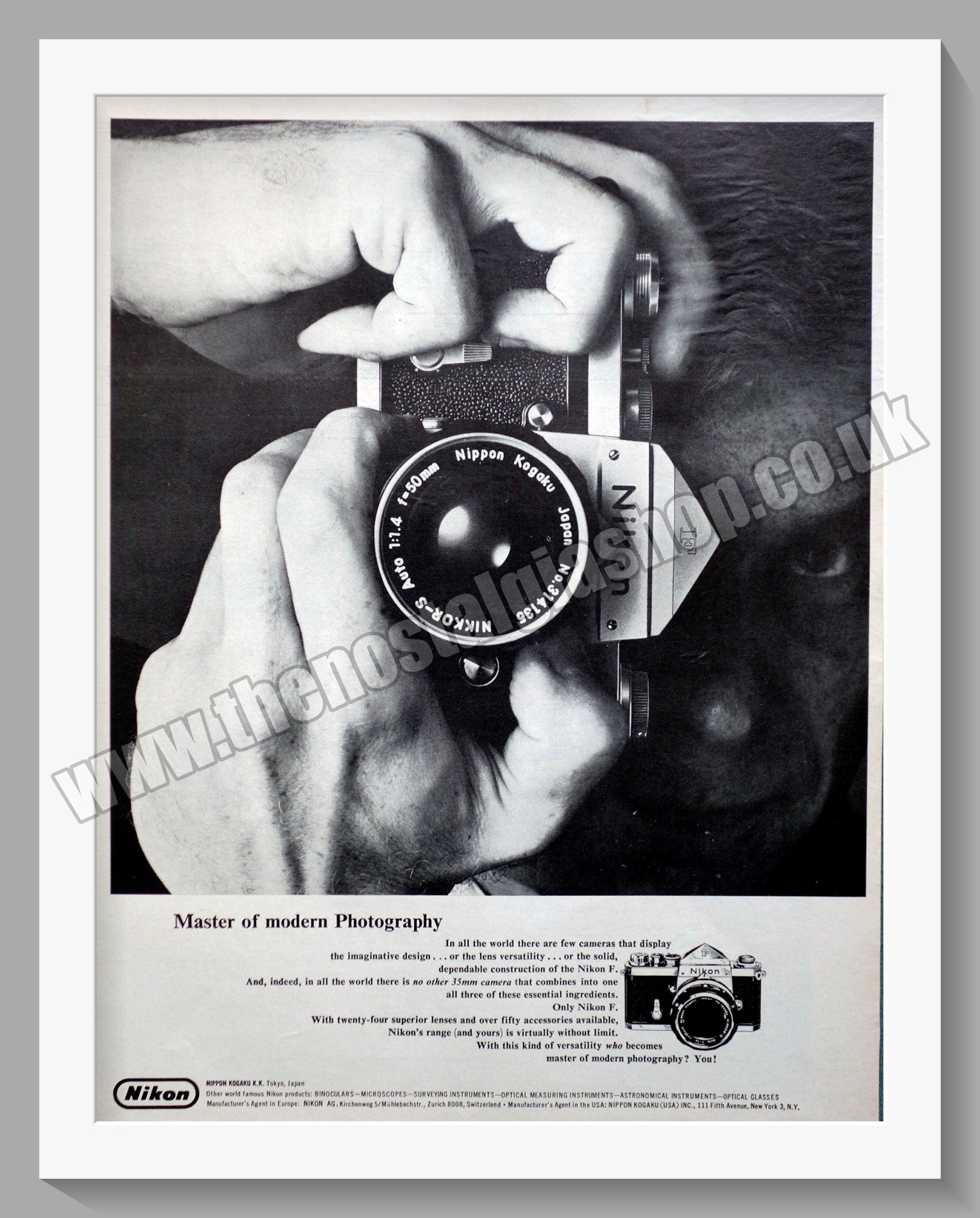 Nikon F SLR Camera. Original Advert 1964 (ref AD300342) – The Nostalgia ...