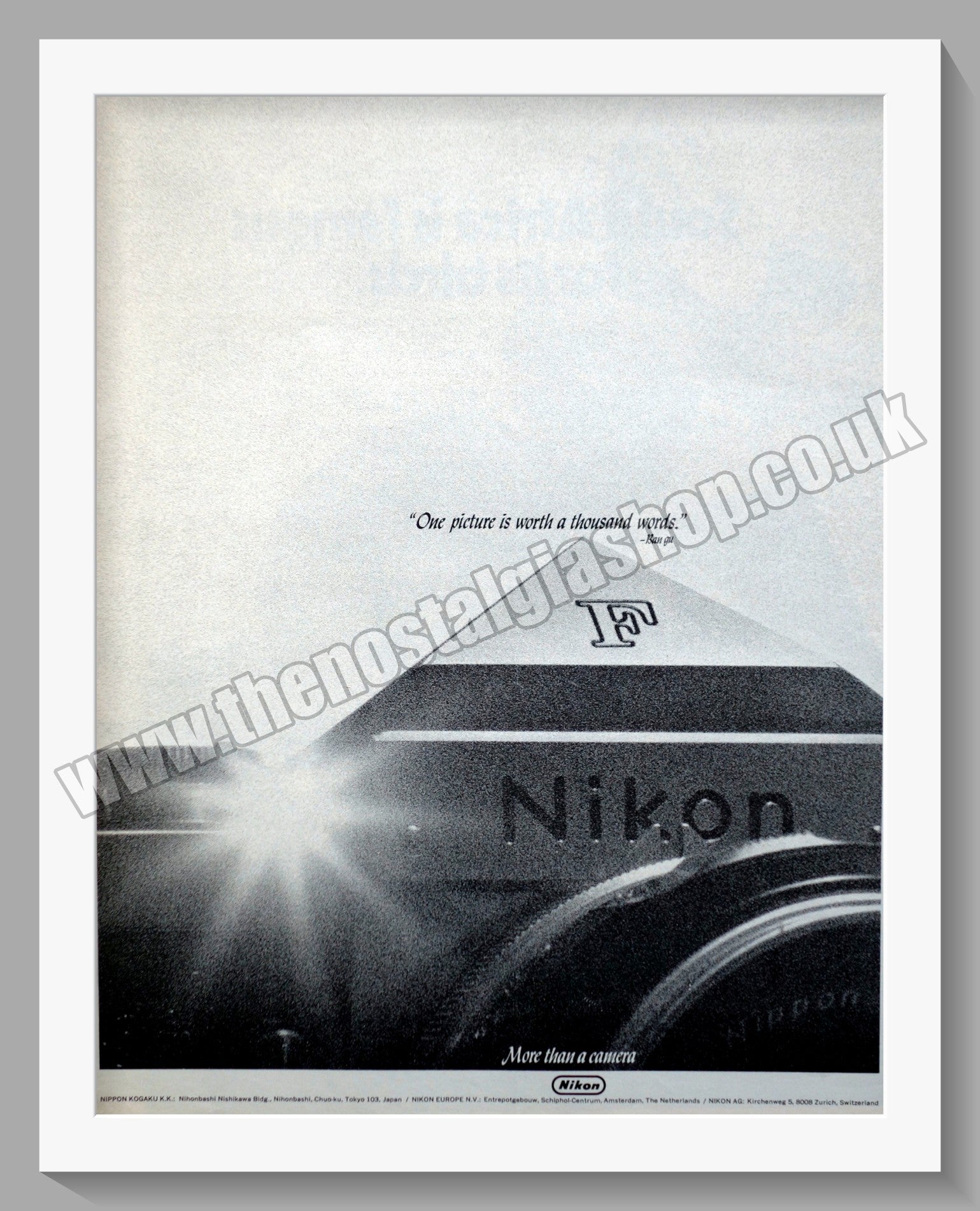 Nikon F SLR Camera. Original Advert 1970 (ref AD300340) – The Nostalgia ...