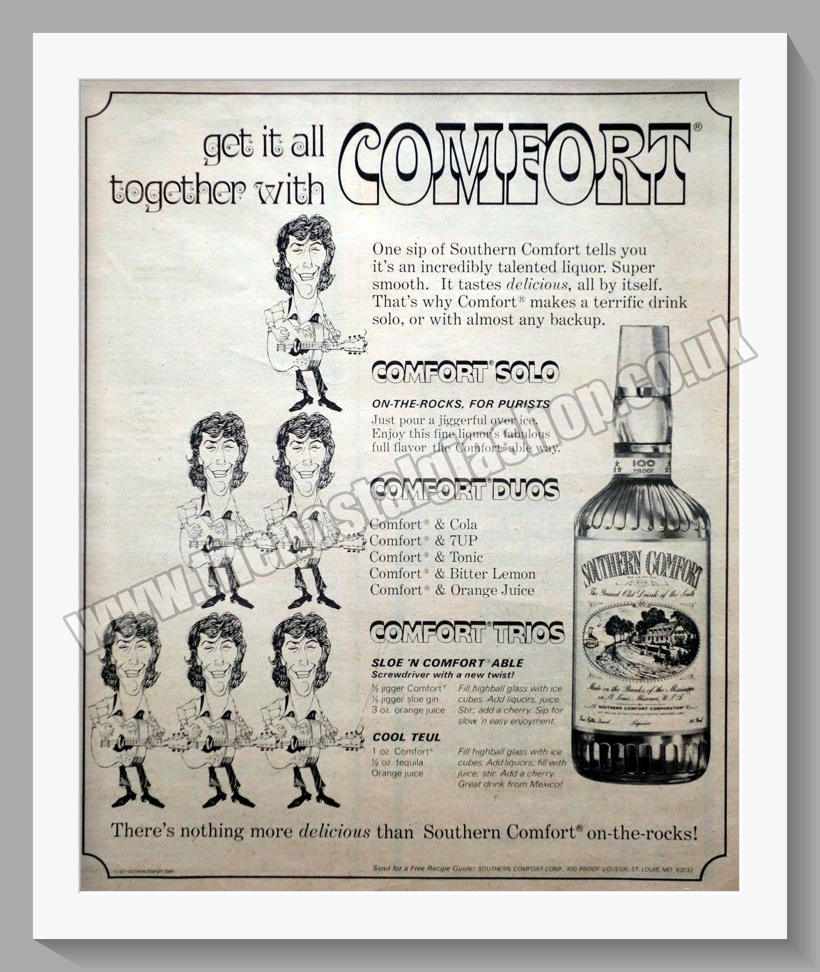 Southern Comfort. Original Advert 1978 (ref AD300448) – The Nostalgia Shop