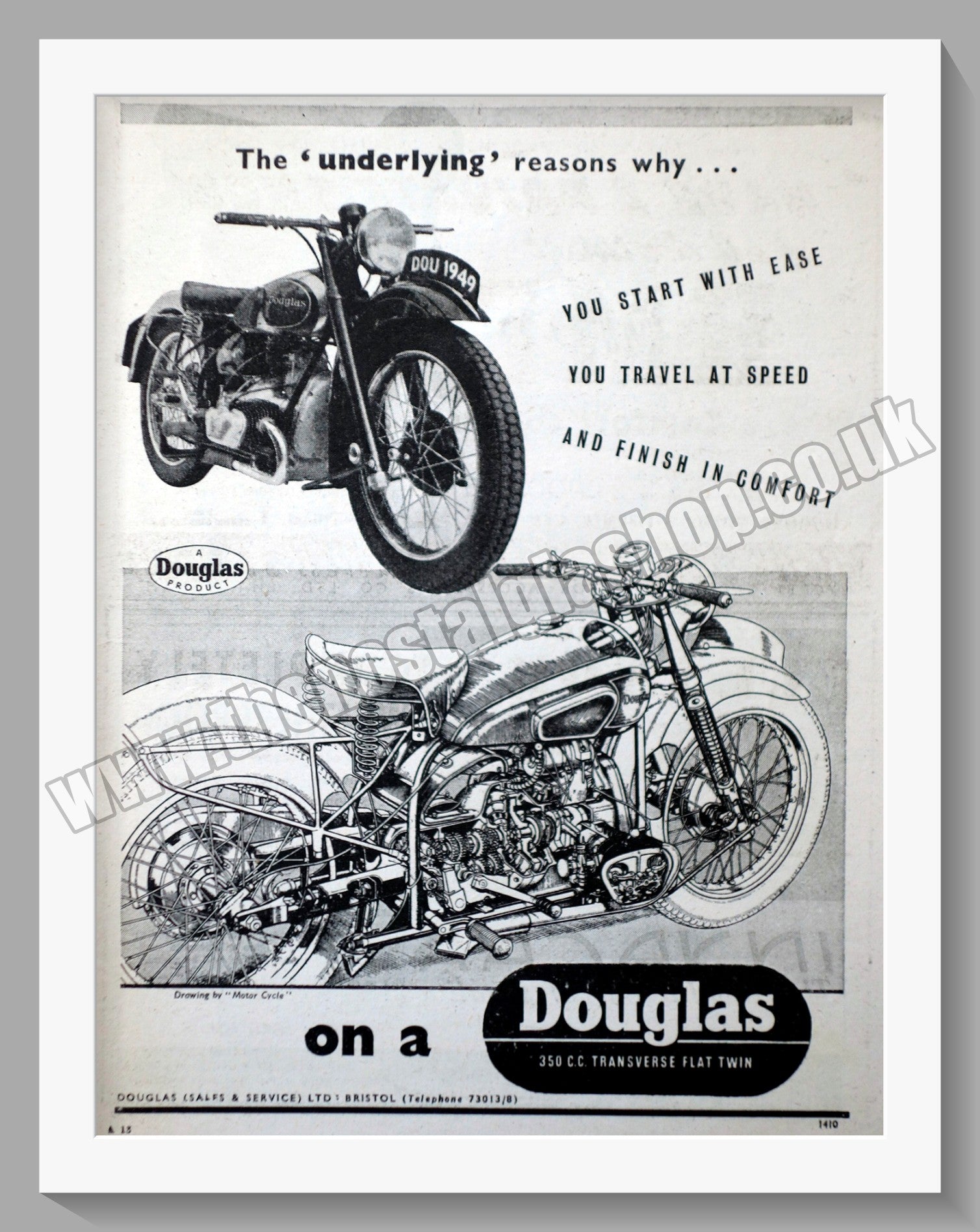 Douglas Motorcycles. Original advert 1948 (ref AD56532) – The Nostalgia ...
